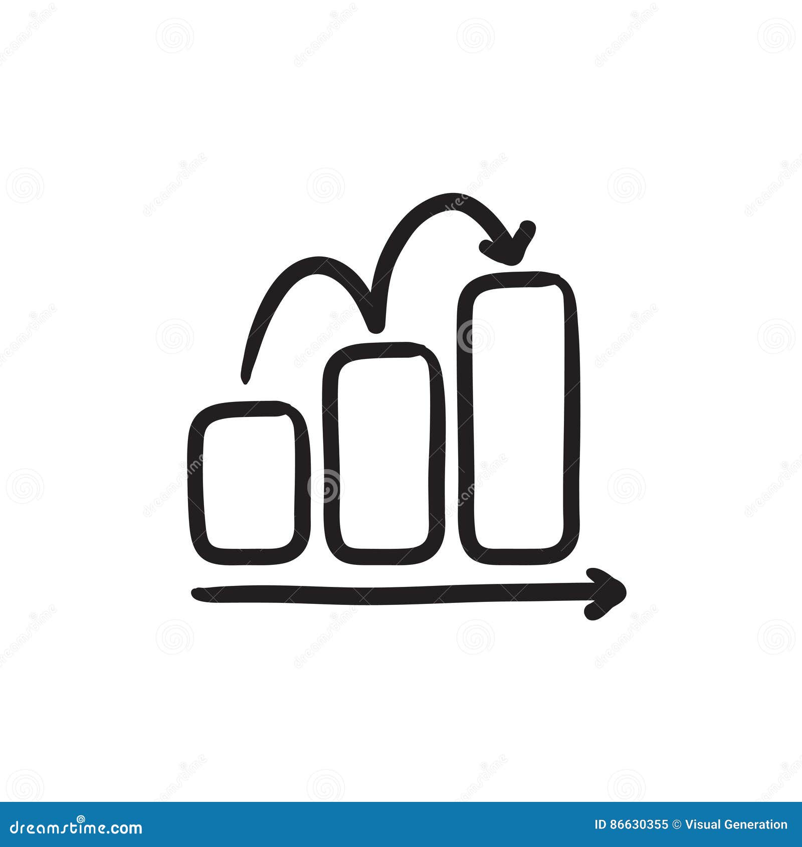 Icona Ascendente Di Schizzo Dell'istogramma Illustrazione Vettoriale ...