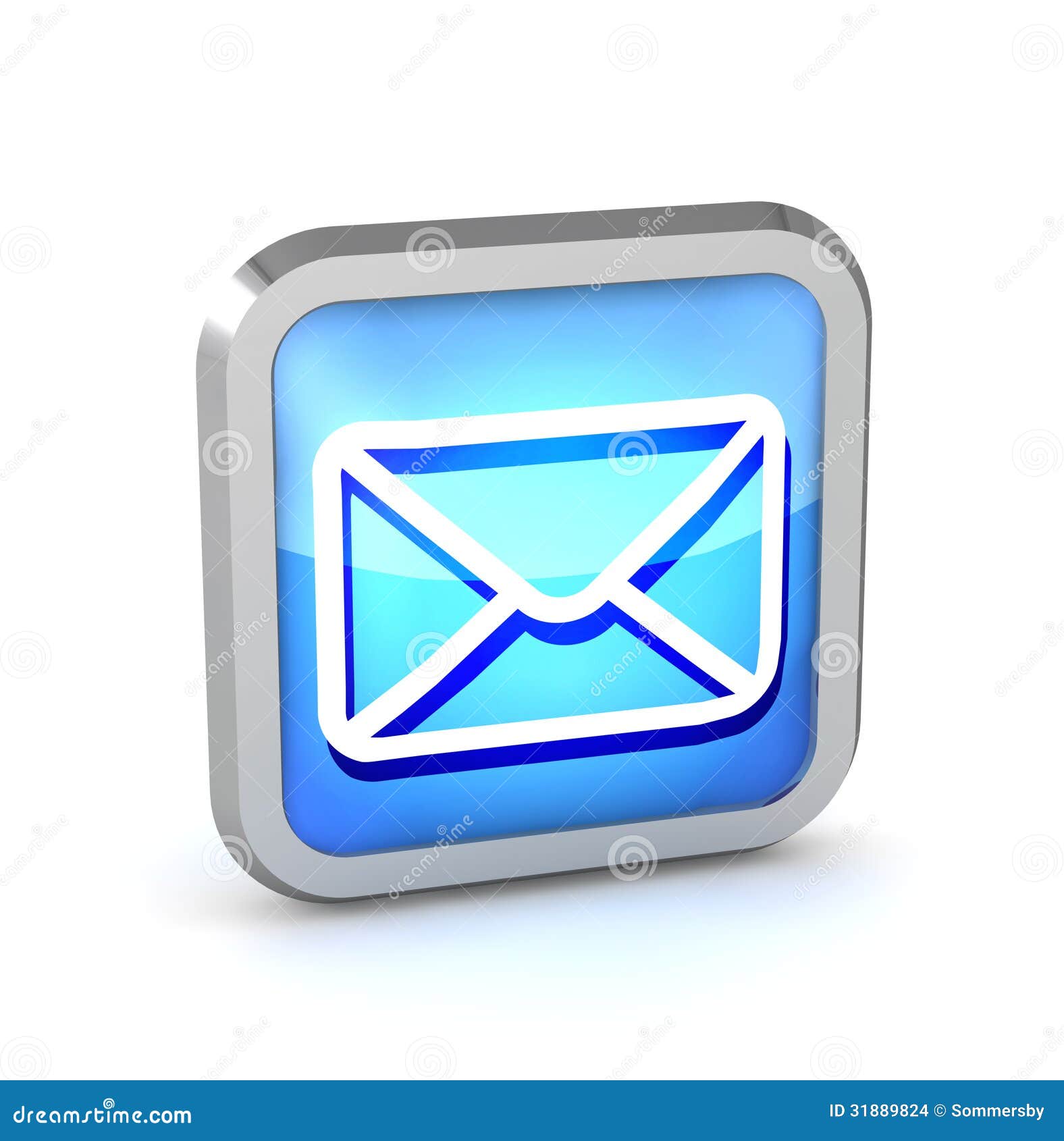 Icona Blu Del Bottone Del Email Illustrazione di Stock - Illustrazione ...