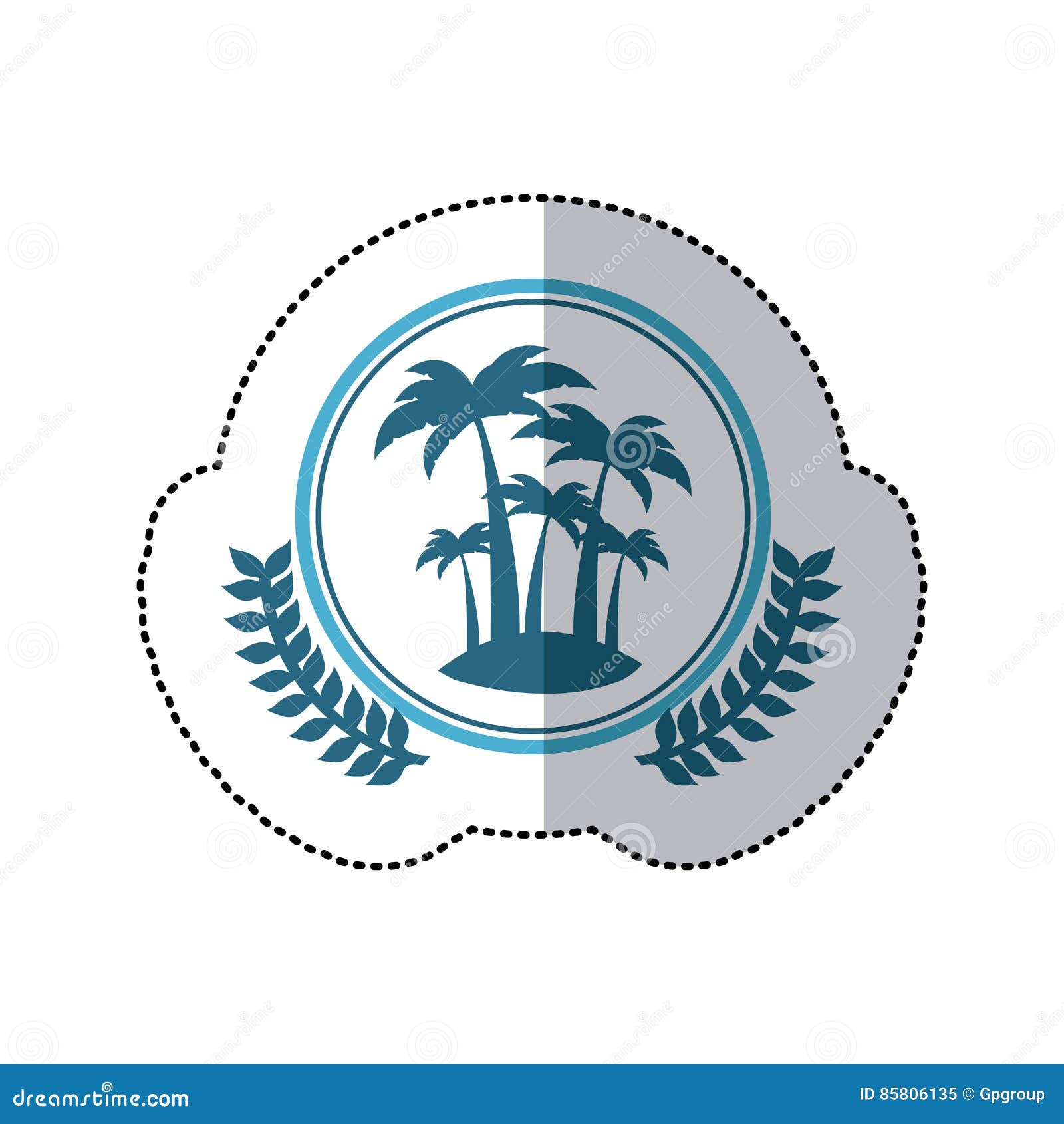 Icona Blu Dell'isola Di Simbolo Illustrazione di Stock - Illustrazione ...