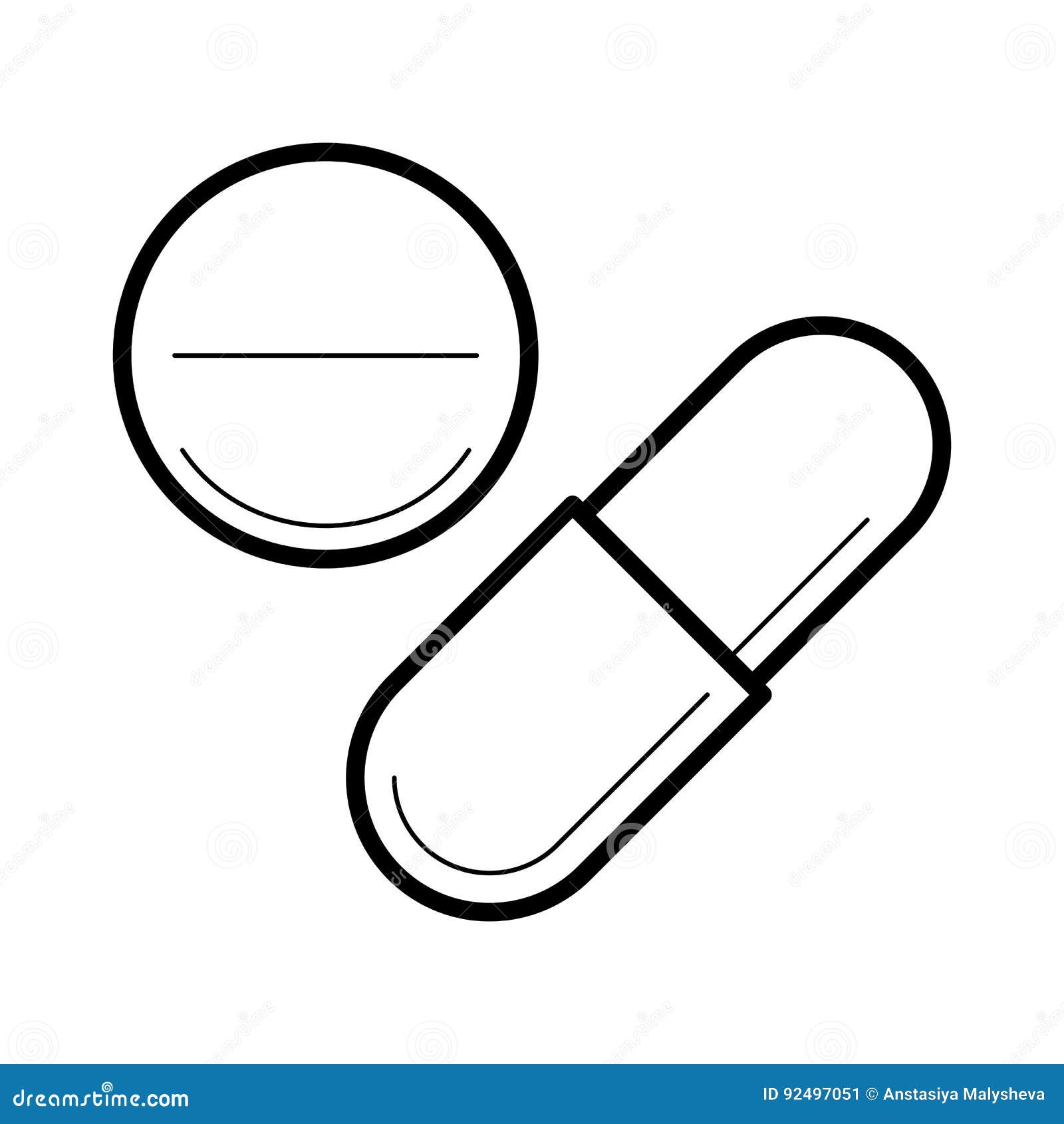 Icona Con La Compressa E La Capsula Illustrazione Vettoriale ...