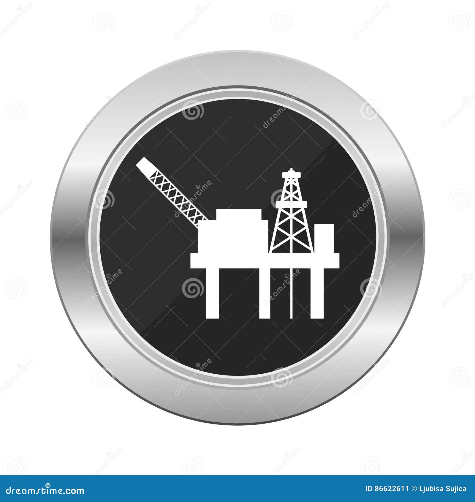 Icona D'argento Della Piattaforma Petrolifera Illustrazione Vettoriale ...