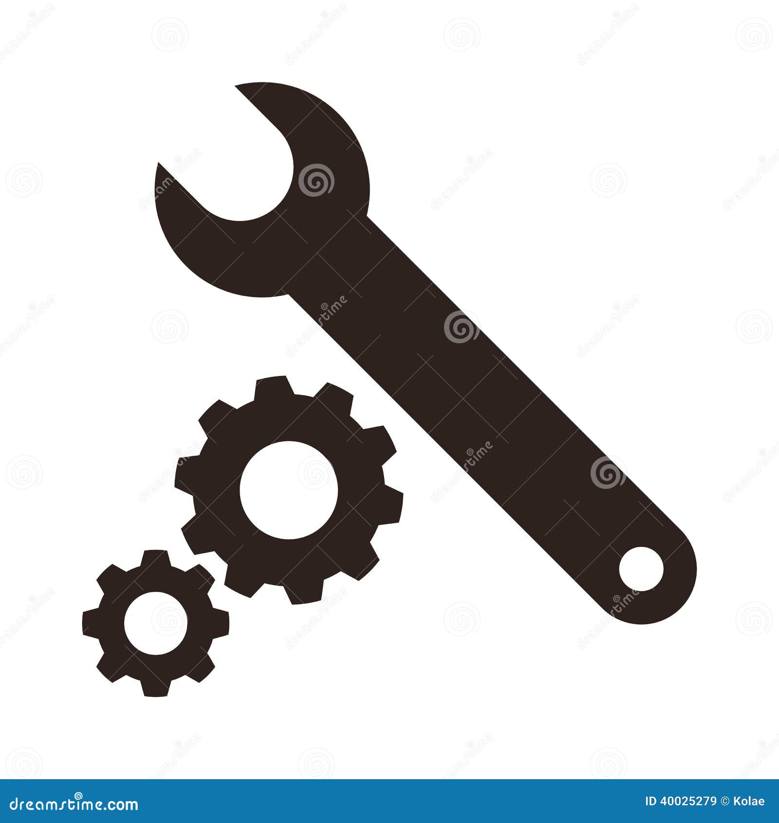 Icona Degli Ingranaggi E Della Chiave Illustrazione Vettoriale ...