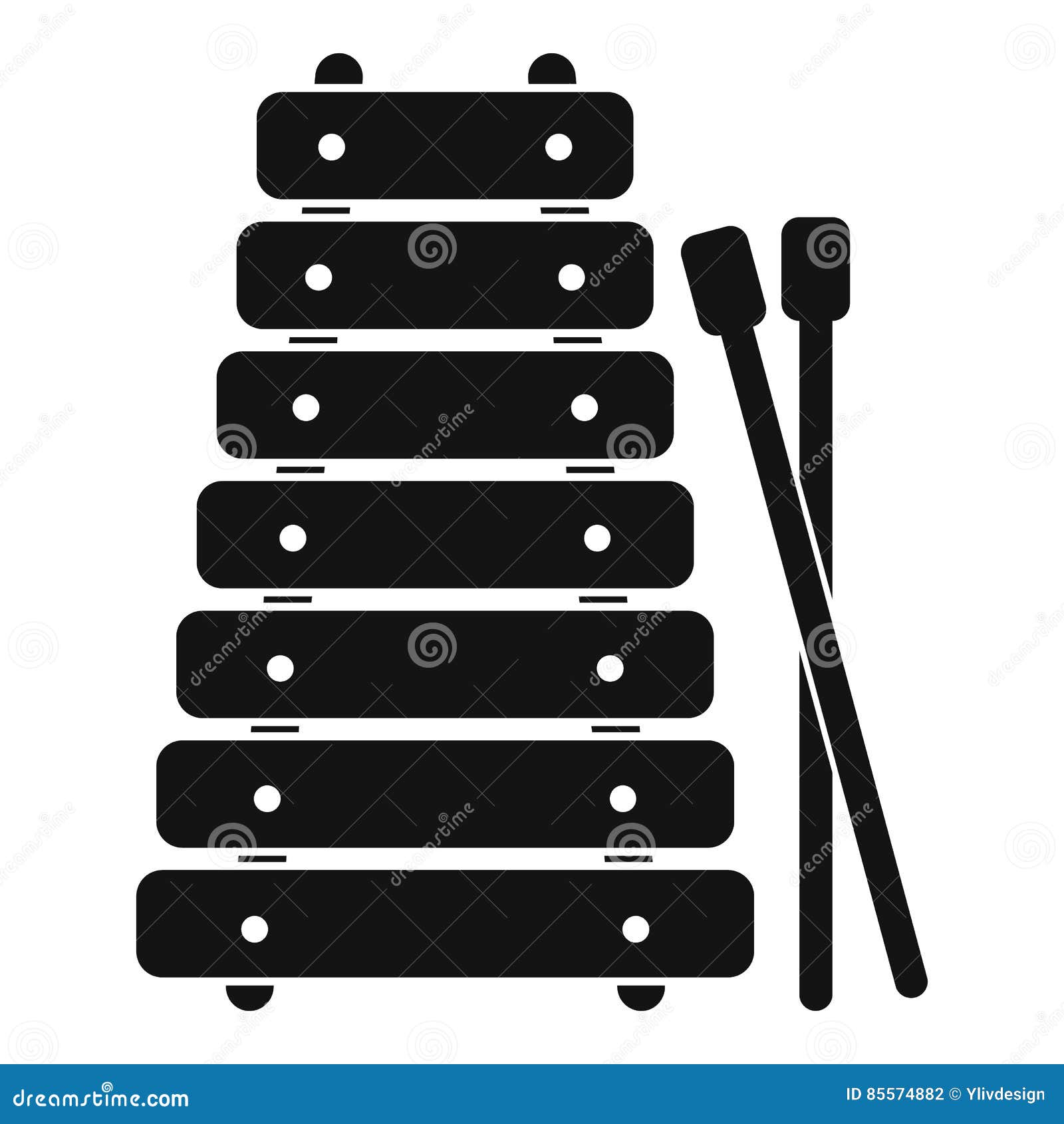 Icona Dei Bastoni E Dello Xilofono, Stile Semplice Illustrazione ...