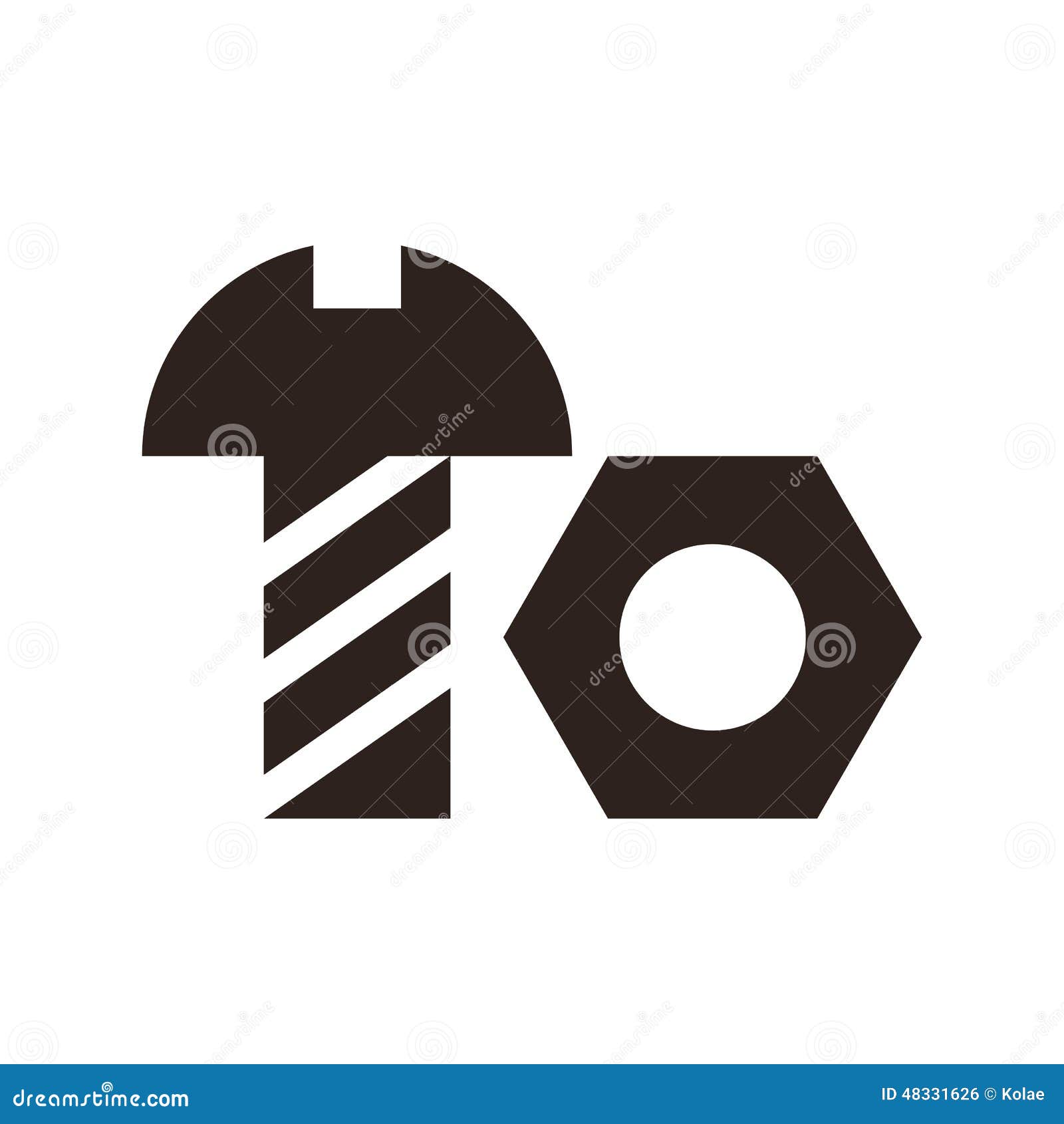 Icona Del Bullone E Del Dado Illustrazione Vettoriale - Illustrazione ...