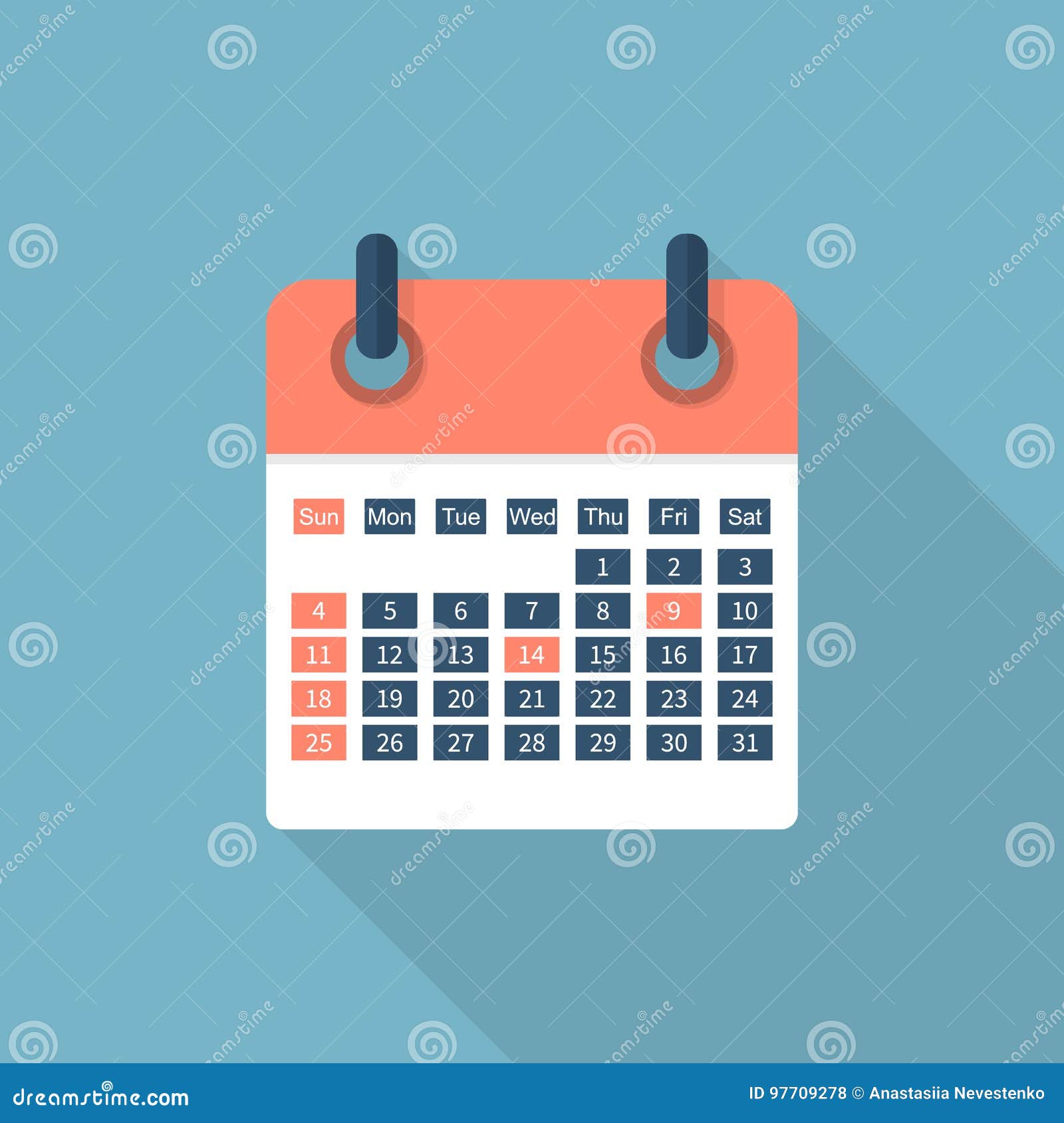 Icona Del Calendario Isolata Illustrazione Vettoriale - Illustrazione ...