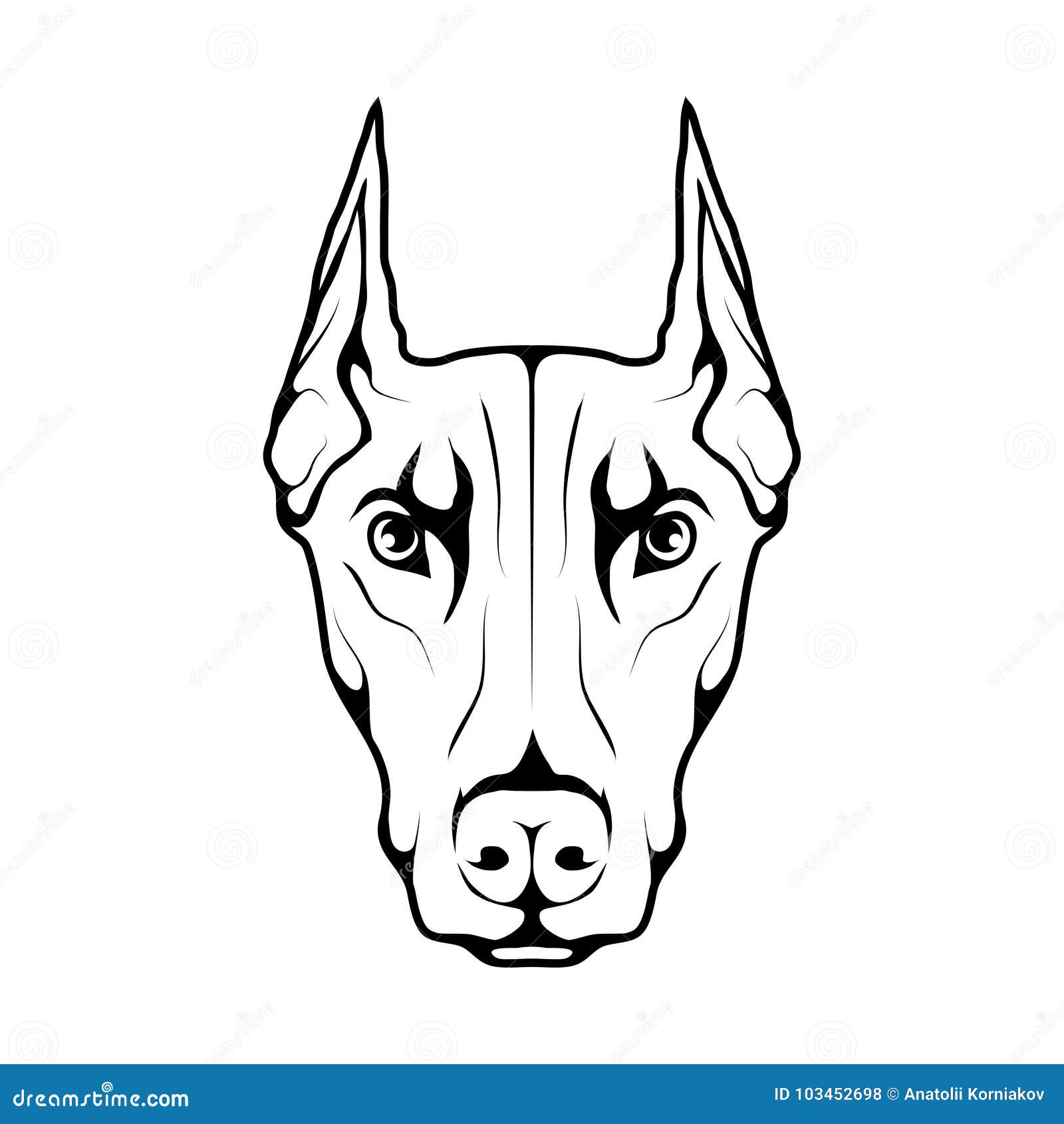 Icona Del Cane Del Doberman Illustrazione Vettoriale - Illustrazione di ...