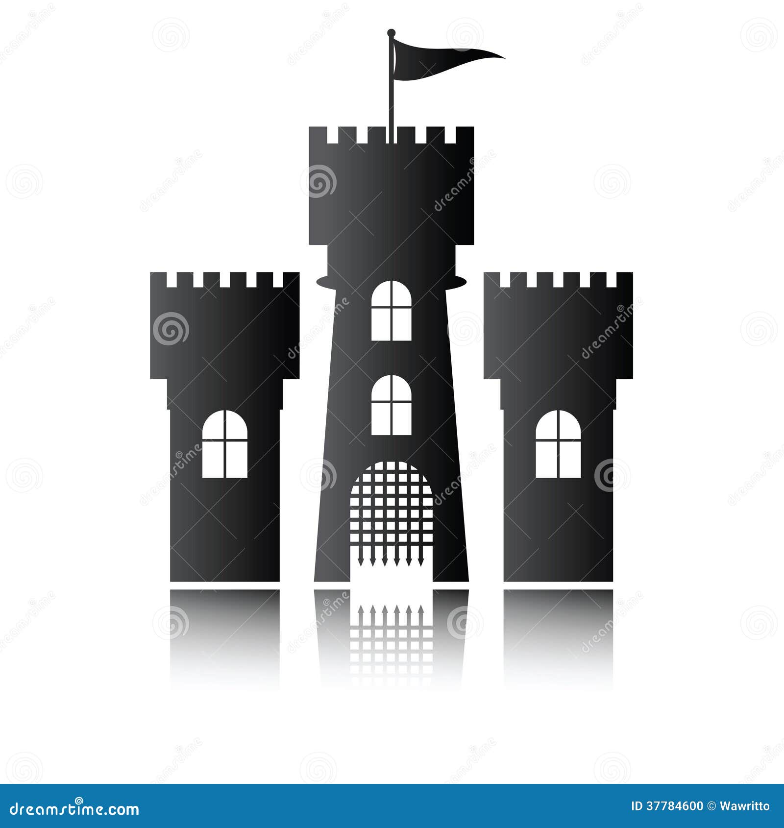 Icona Del Castello Isolata, Illustrazione Vettoriale - Illustrazione di ...