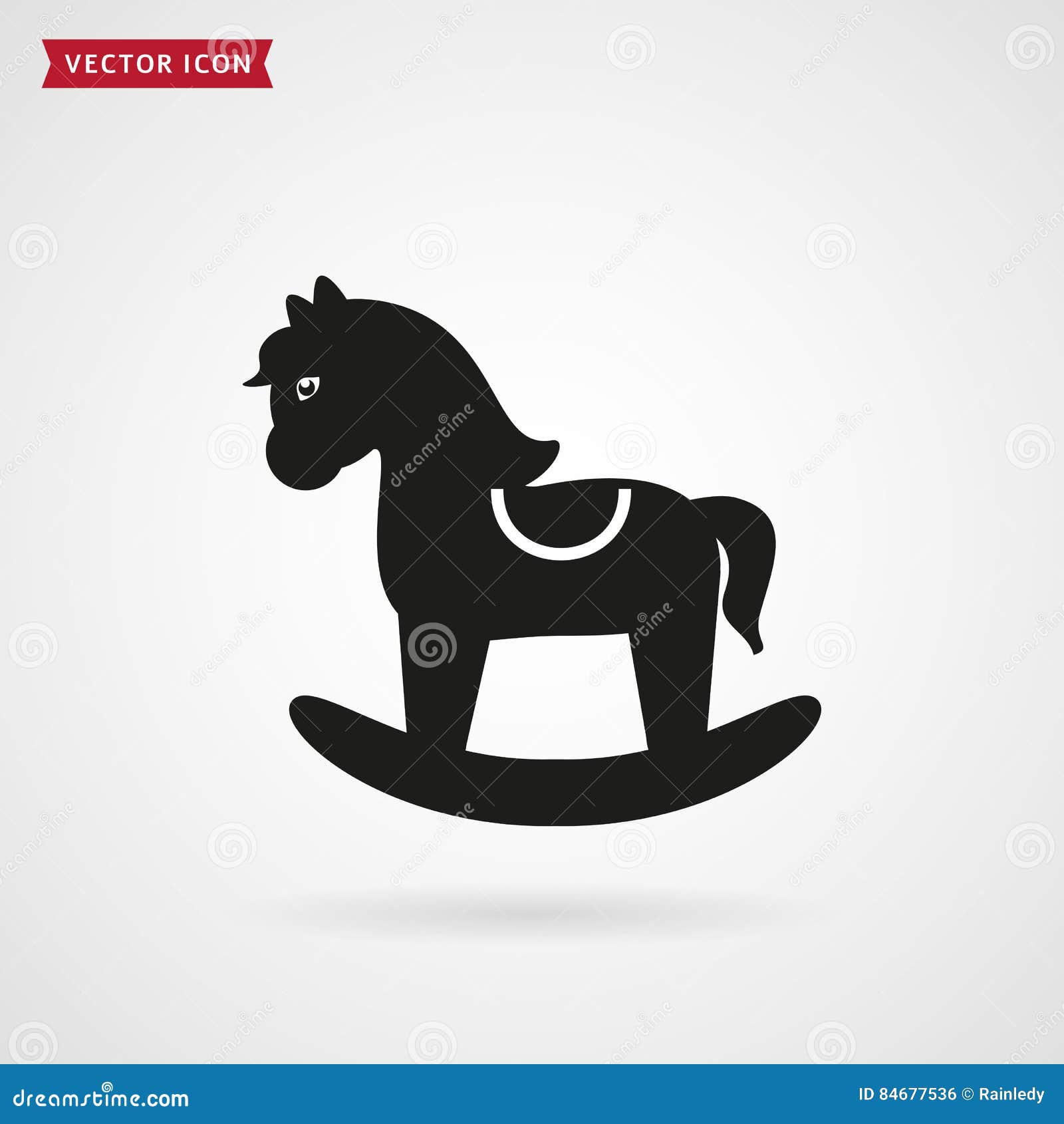 Icona Del Cavallo a Dondolo Illustrazione Vettoriale - Illustrazione di ...