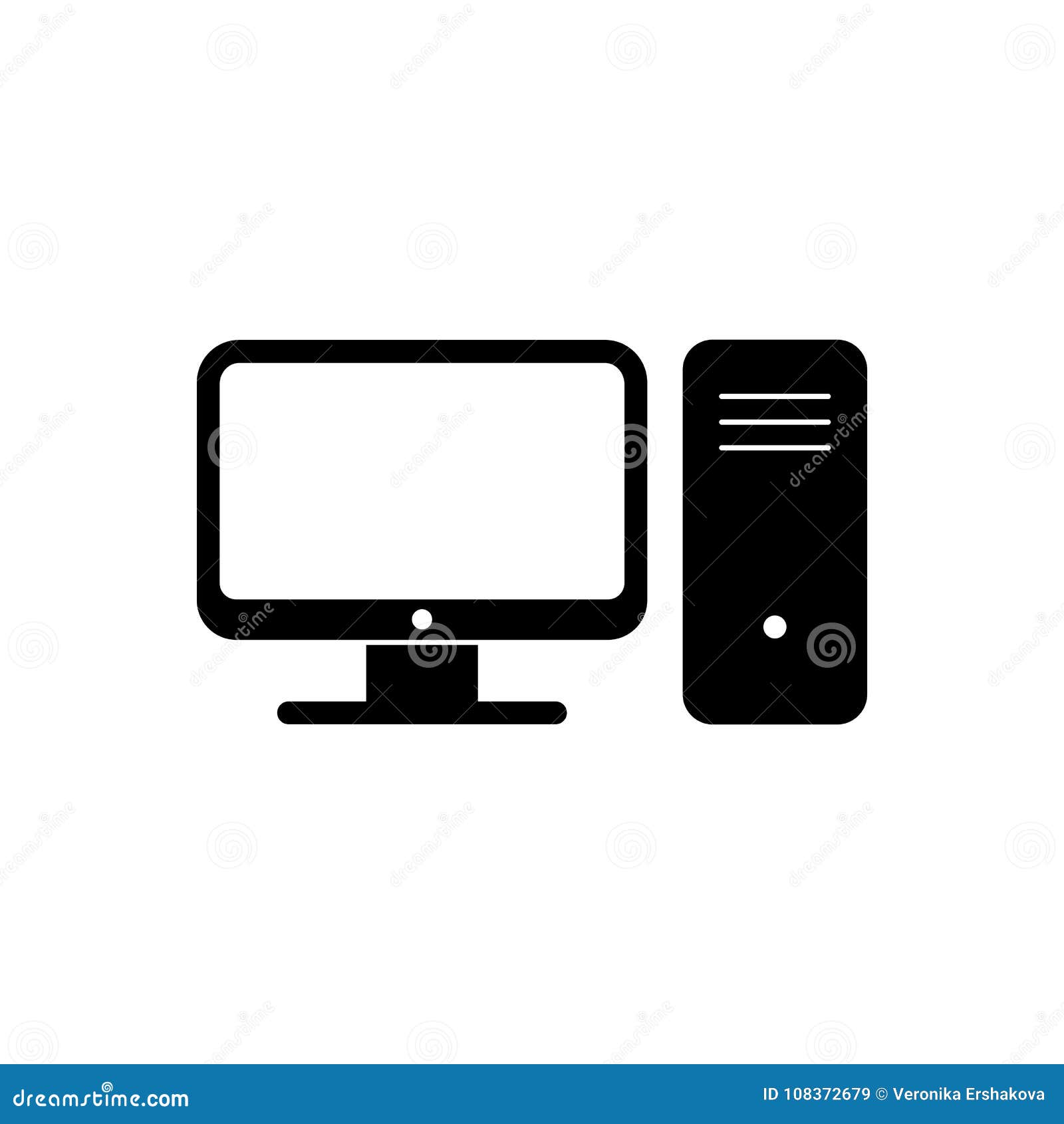 Icona Del Computer Isolata Su Bianco Simbolo Del PC Illustrazione ...