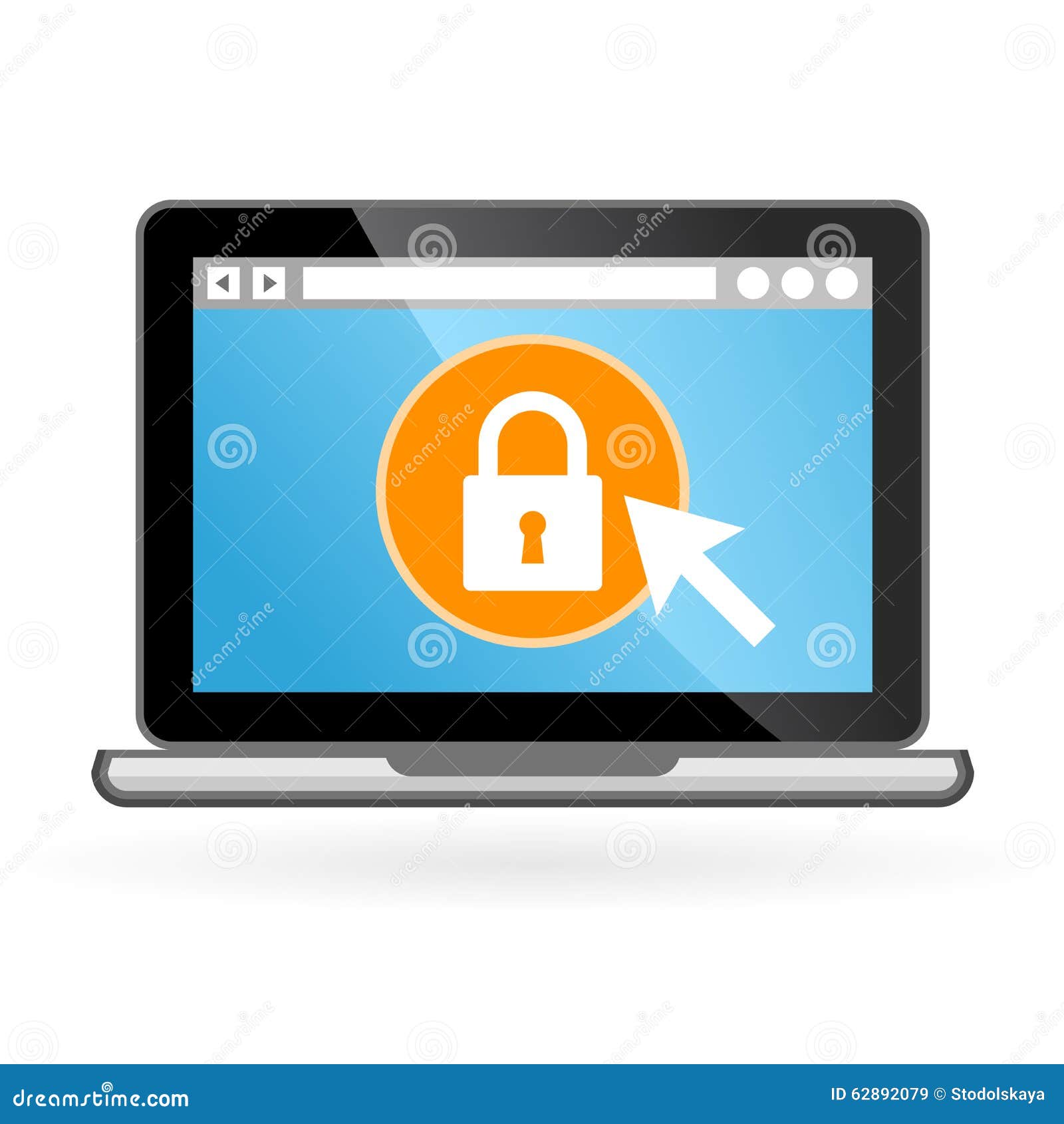 Icona Del Computer Portatile Con Il Lucchetto Sullo Schermo ...