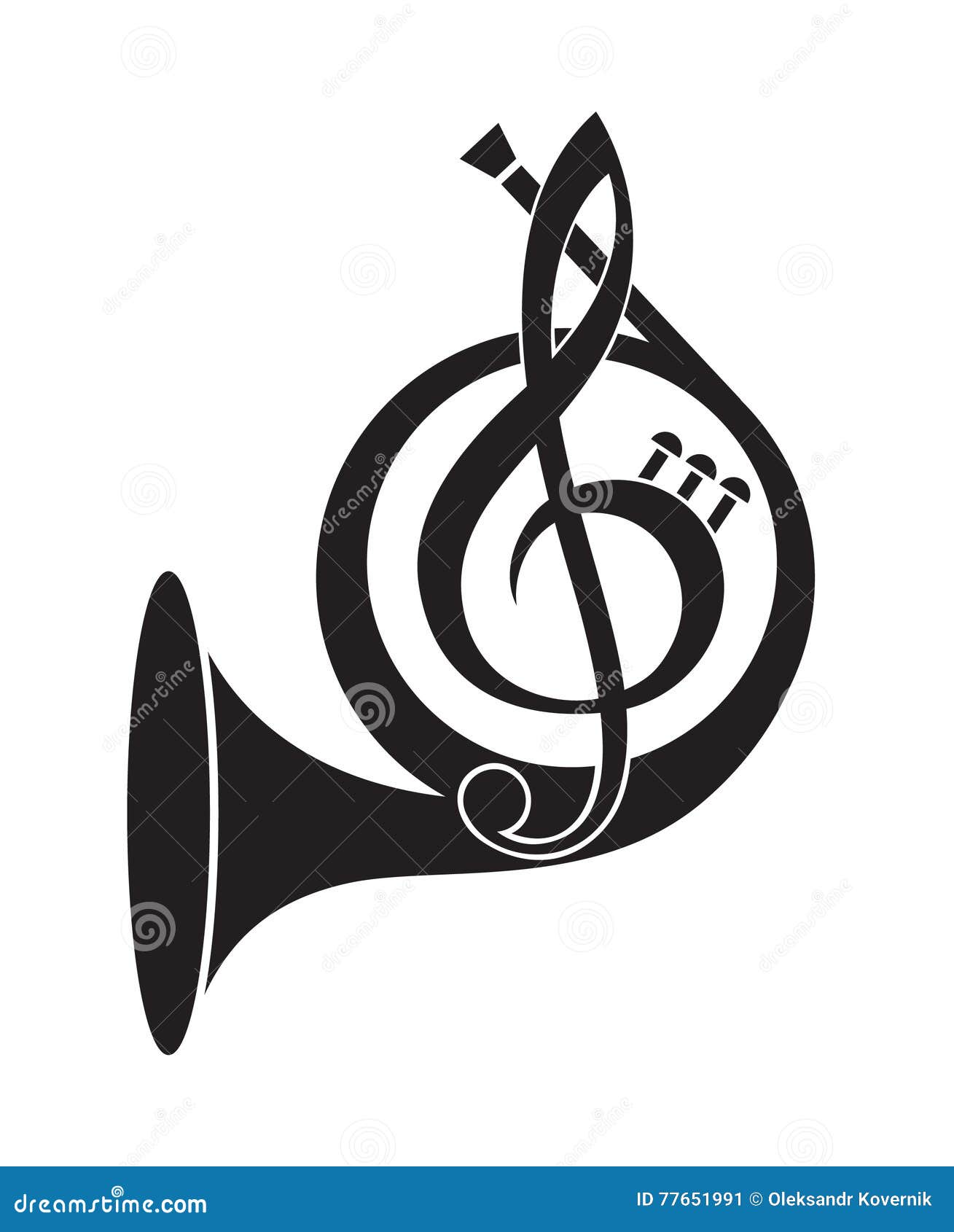 Icona del corno di musica illustrazione vettoriale. Illustrazione di ...