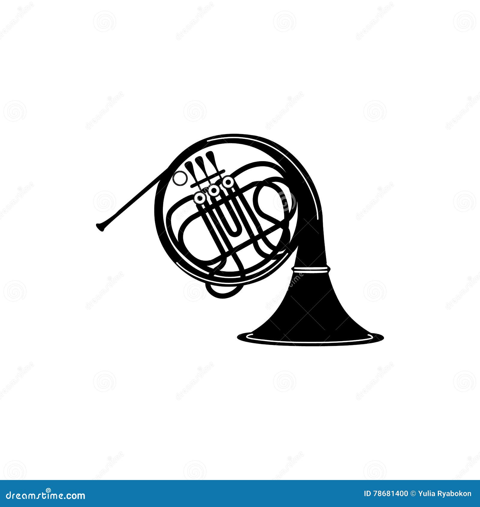Icona Del Corno Francese, Stile Semplice Nero Illustrazione Vettoriale ...