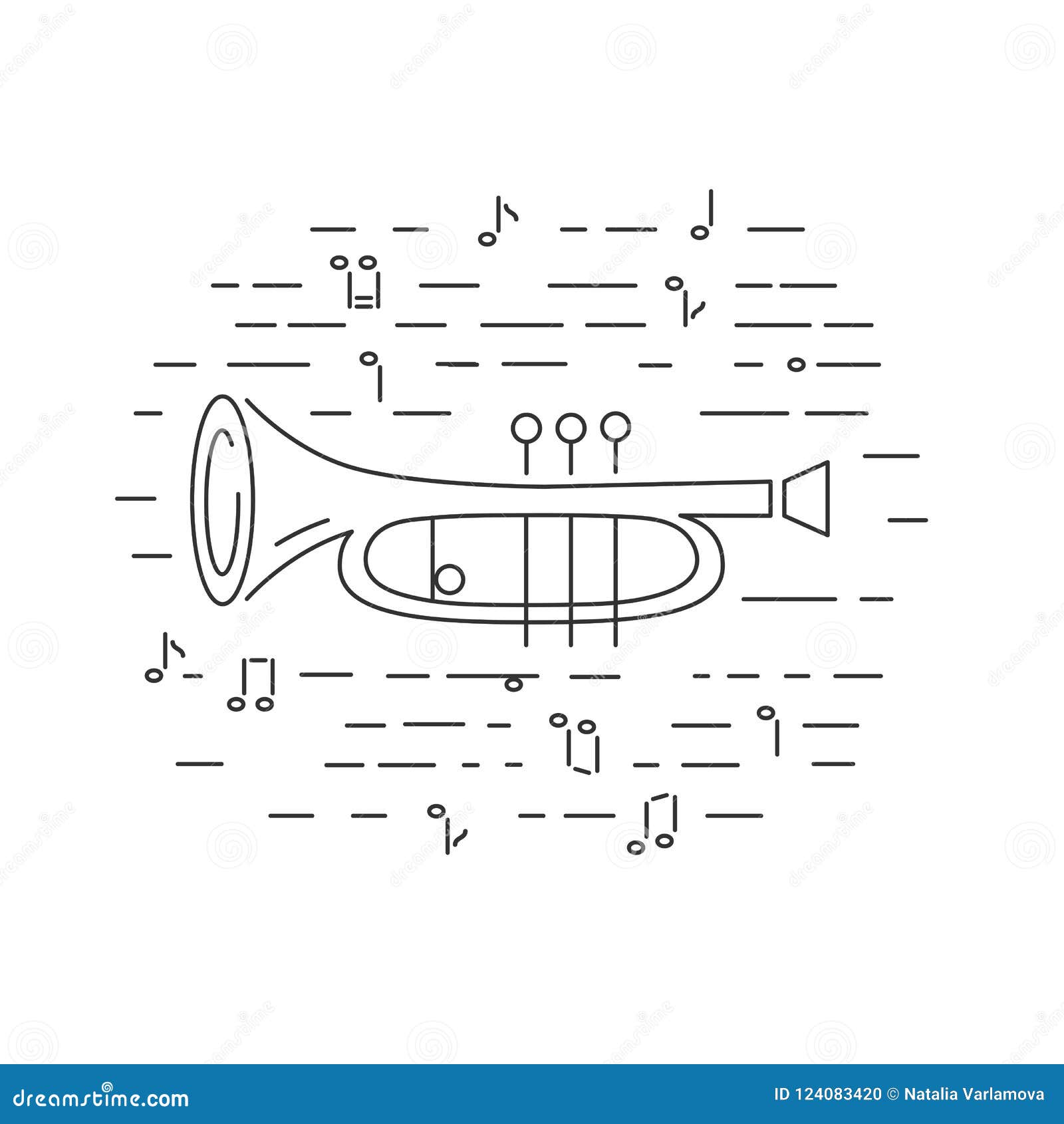 Icona Del Corno O Della Cornetta Isolata Su Fondo Illustrazione di ...