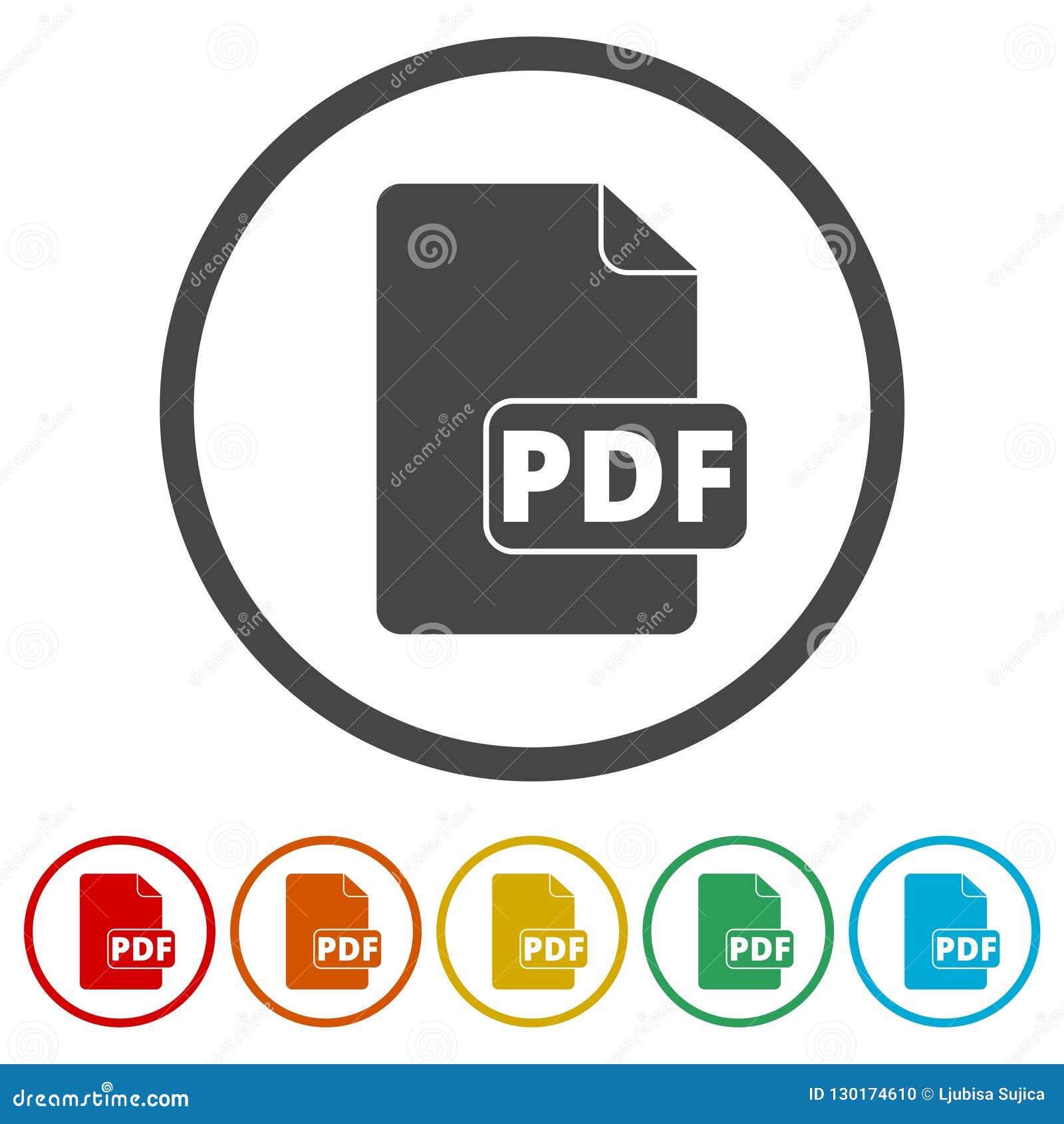 Icona Del Documento Di File Pdf Bottone Di Pdf Di Download ...