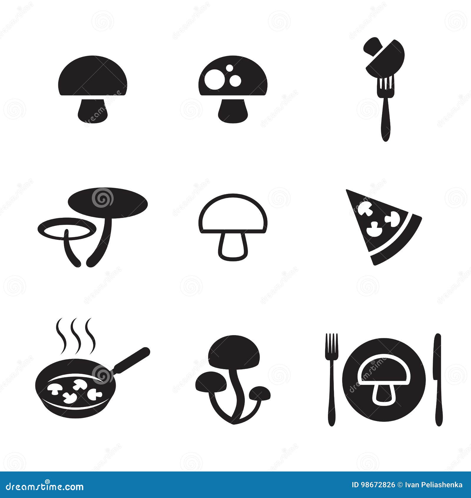 Icona del fungo illustrazione di stock. Illustrazione di bollire - 98672826