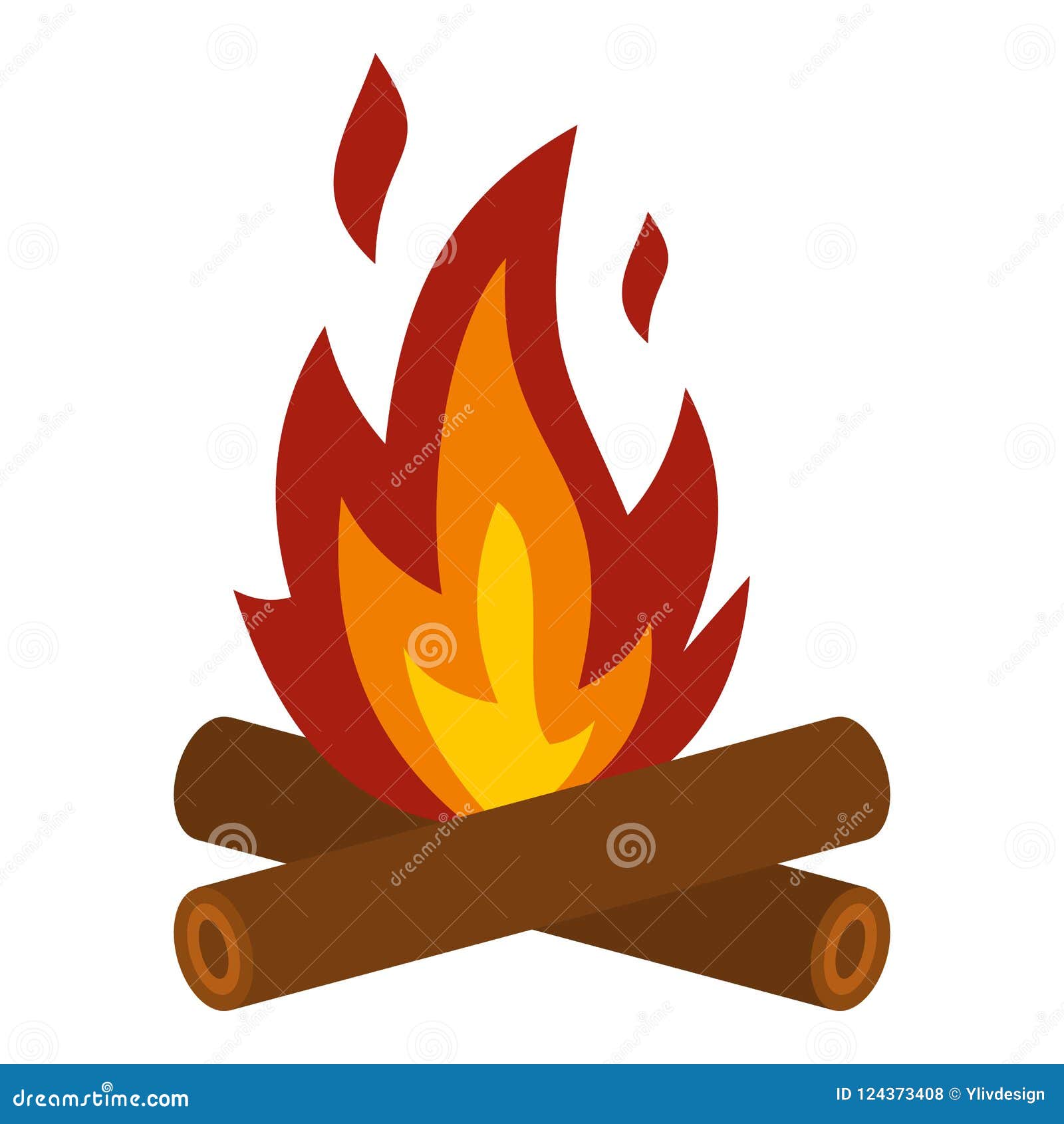 Icona Del Fuoco Del Campo, Stile Piano Illustrazione di Stock ...