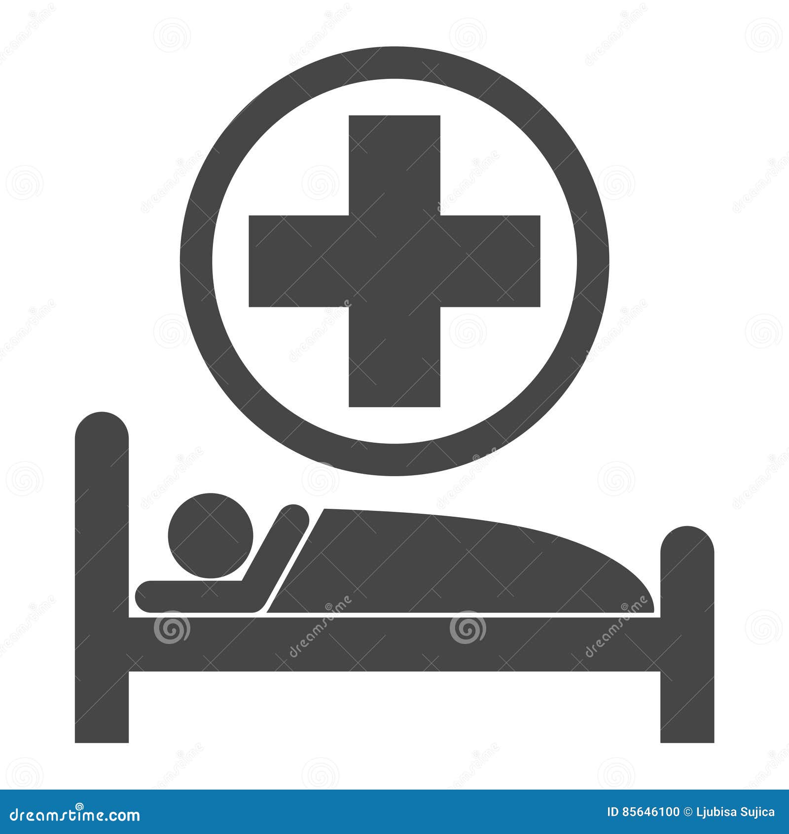 Icona Del Letto Di Ospedale Illustrazione Vettoriale - Illustrazione di ...