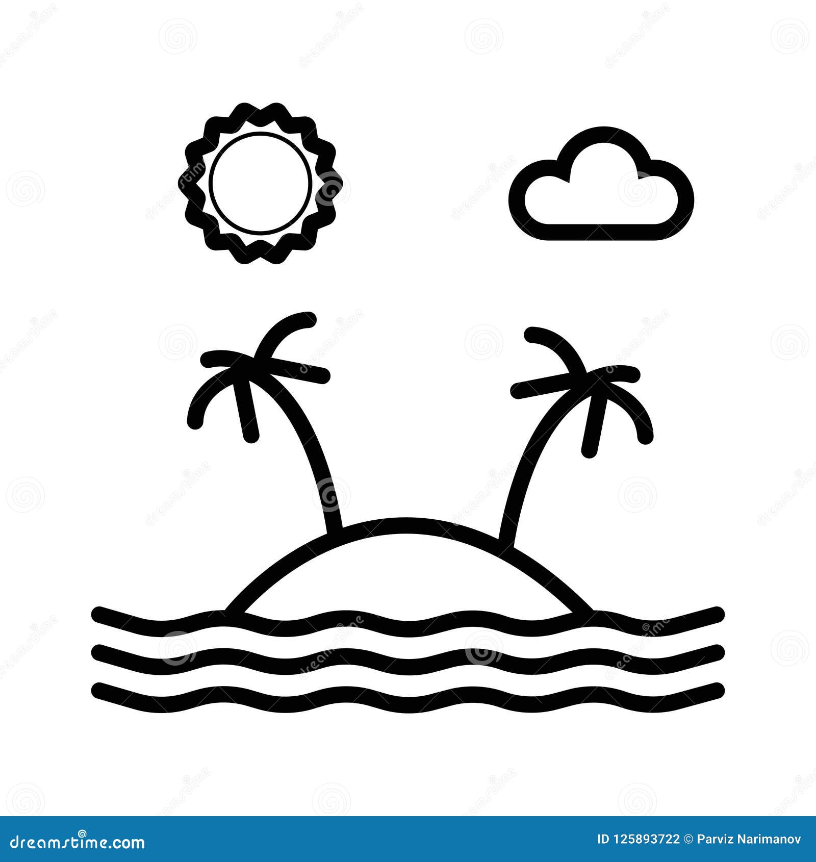 Icona del mare di Palma illustrazione vettoriale. Illustrazione di ...