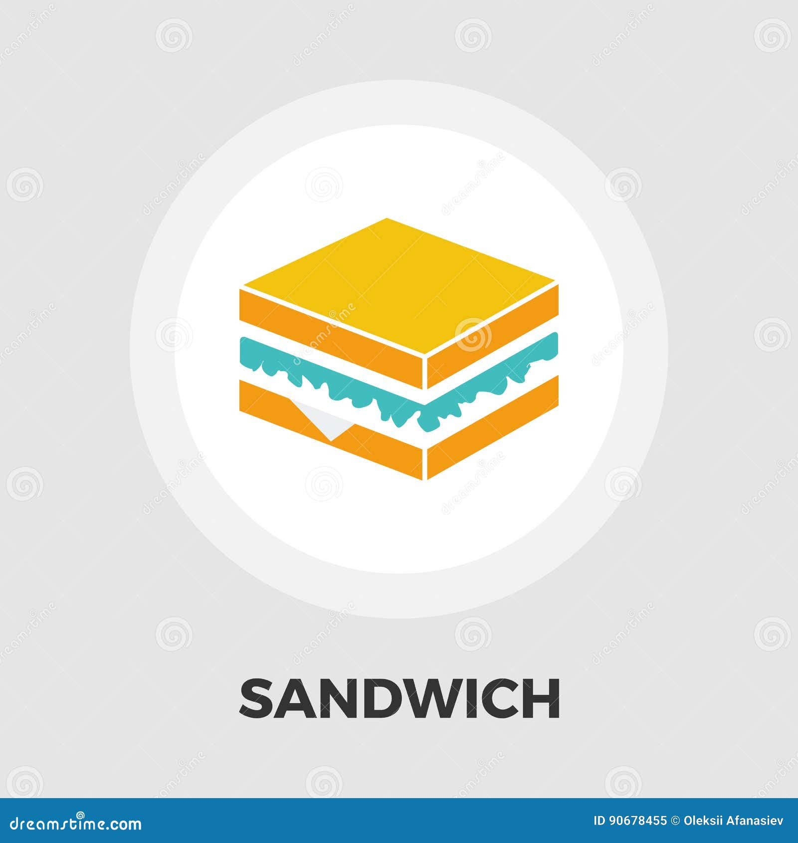 Icona del panino piana illustrazione vettoriale. Illustrazione di icona ...