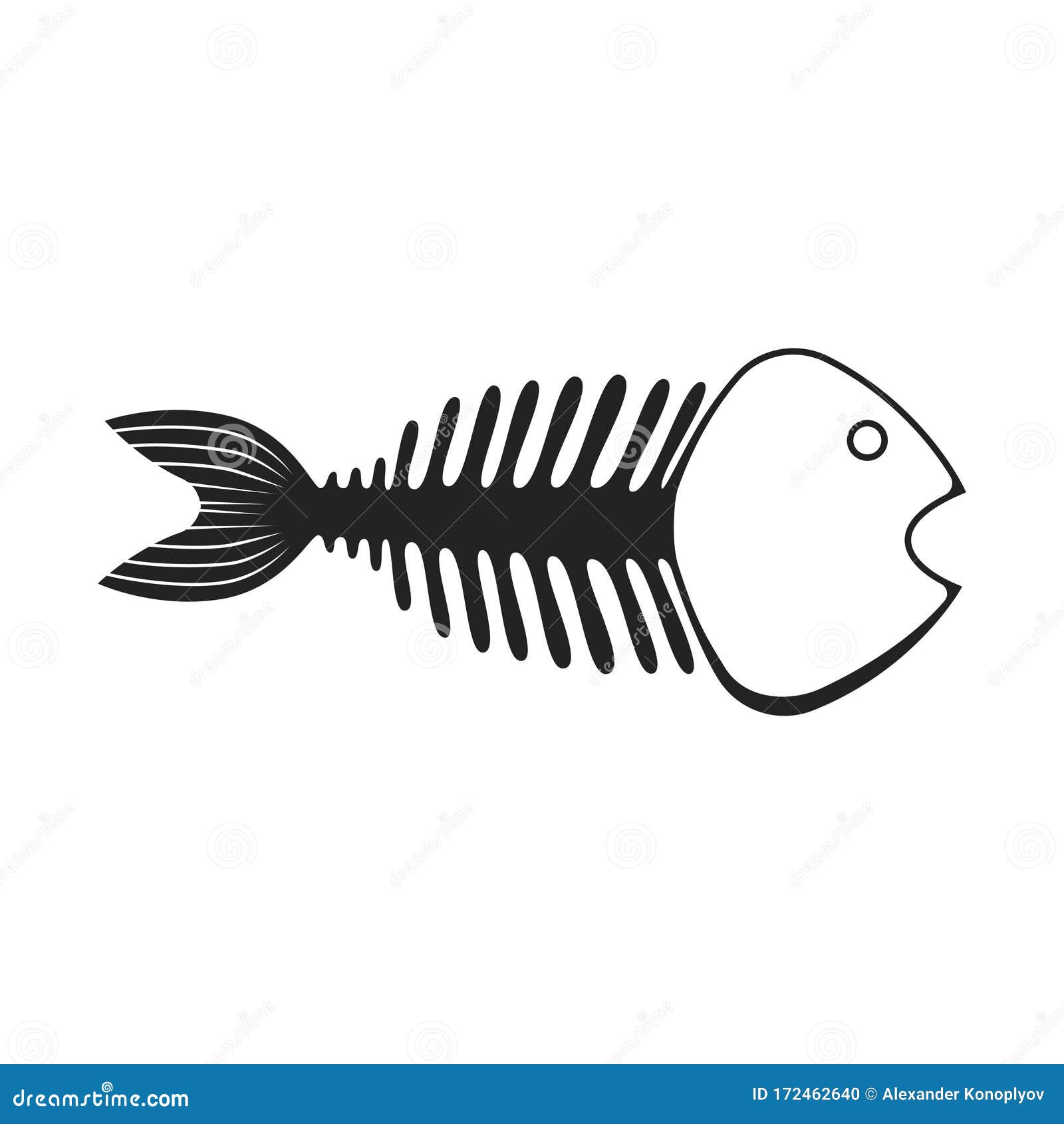 Icona Del Pesce Di Uno Scheletro Nero, Anatomia Spaventosa Delle Ossa ... Icona Del Pesce Di Uno Scheletro Nero, Anatomia Spaventosa Delle Ossa ...