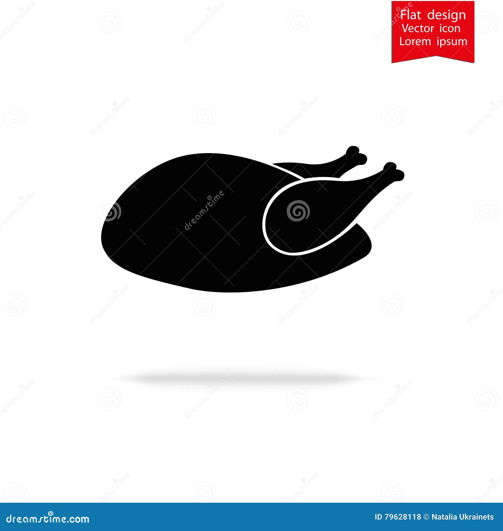 Icona del pollo illustrazione vettoriale. Illustrazione di elemento ...