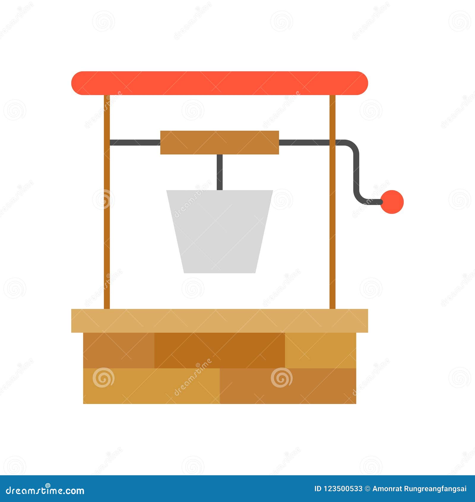 Icona del pozzo d'acqua illustrazione vettoriale. Illustrazione di ...