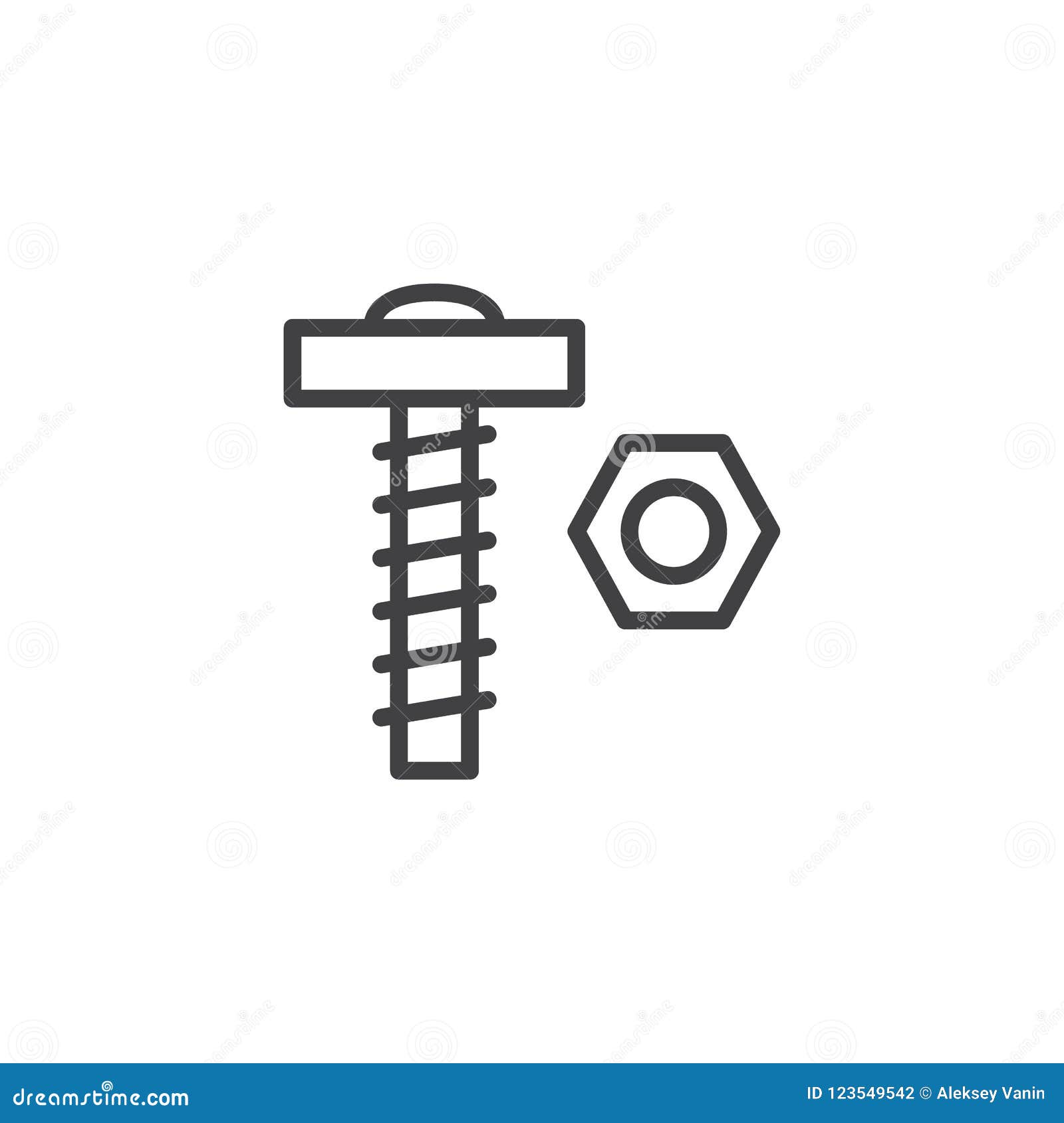 Icona Del Profilo Del Bullone E Del Dado Illustrazione Vettoriale ...