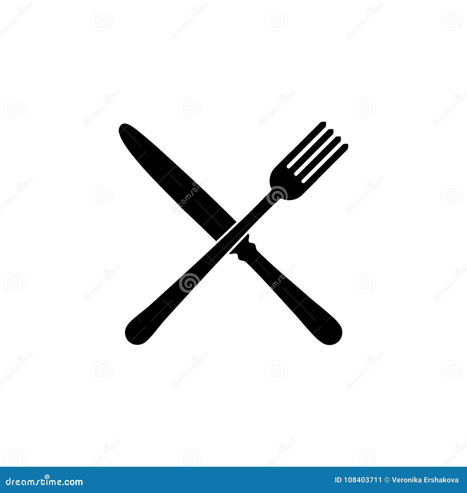 Icona Del Ristorante Del Coltello E Della Forcella Illustrazione ...