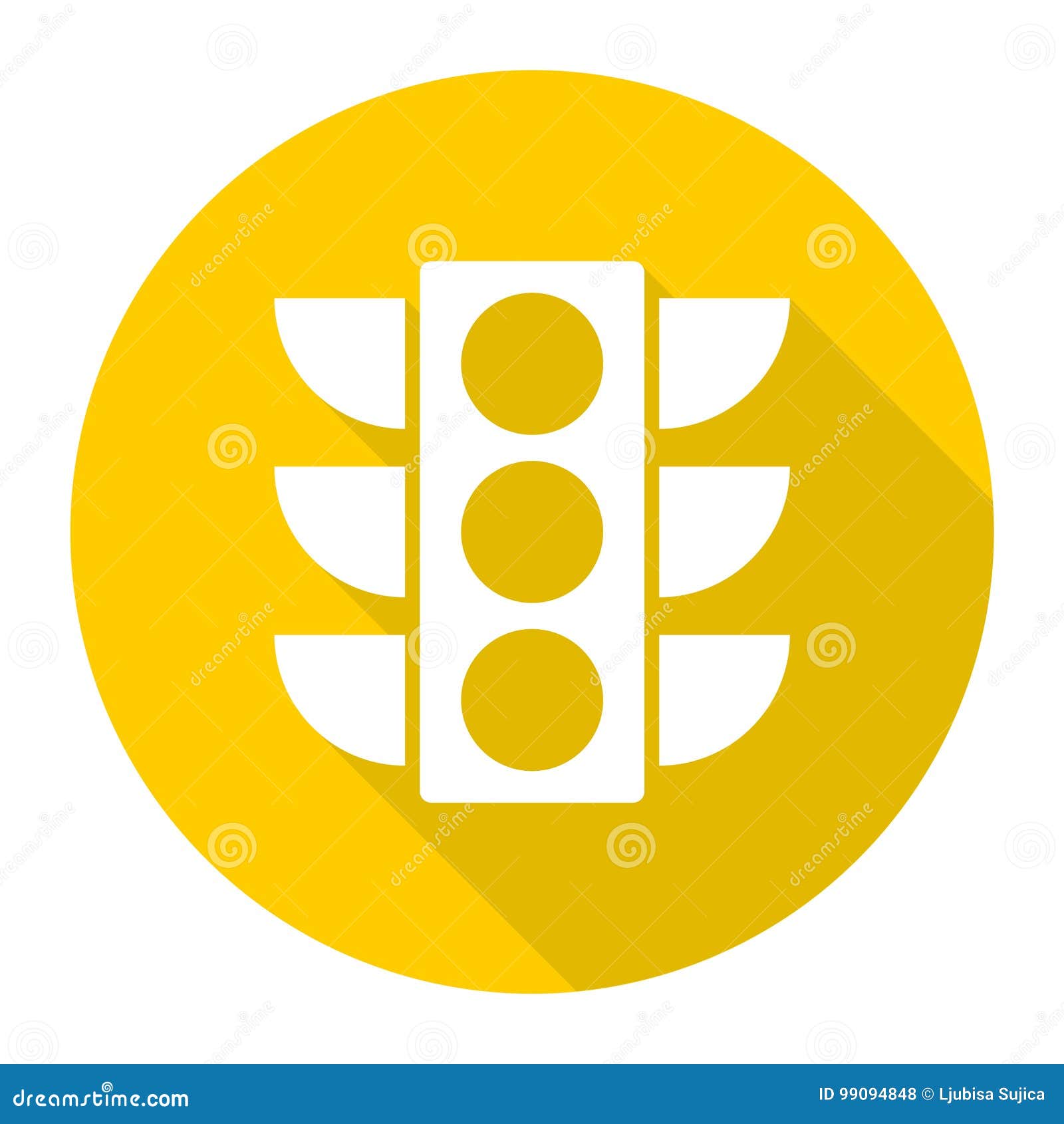 Icona Del Semaforo Con Ombra Lunga Illustrazione Vettoriale ...