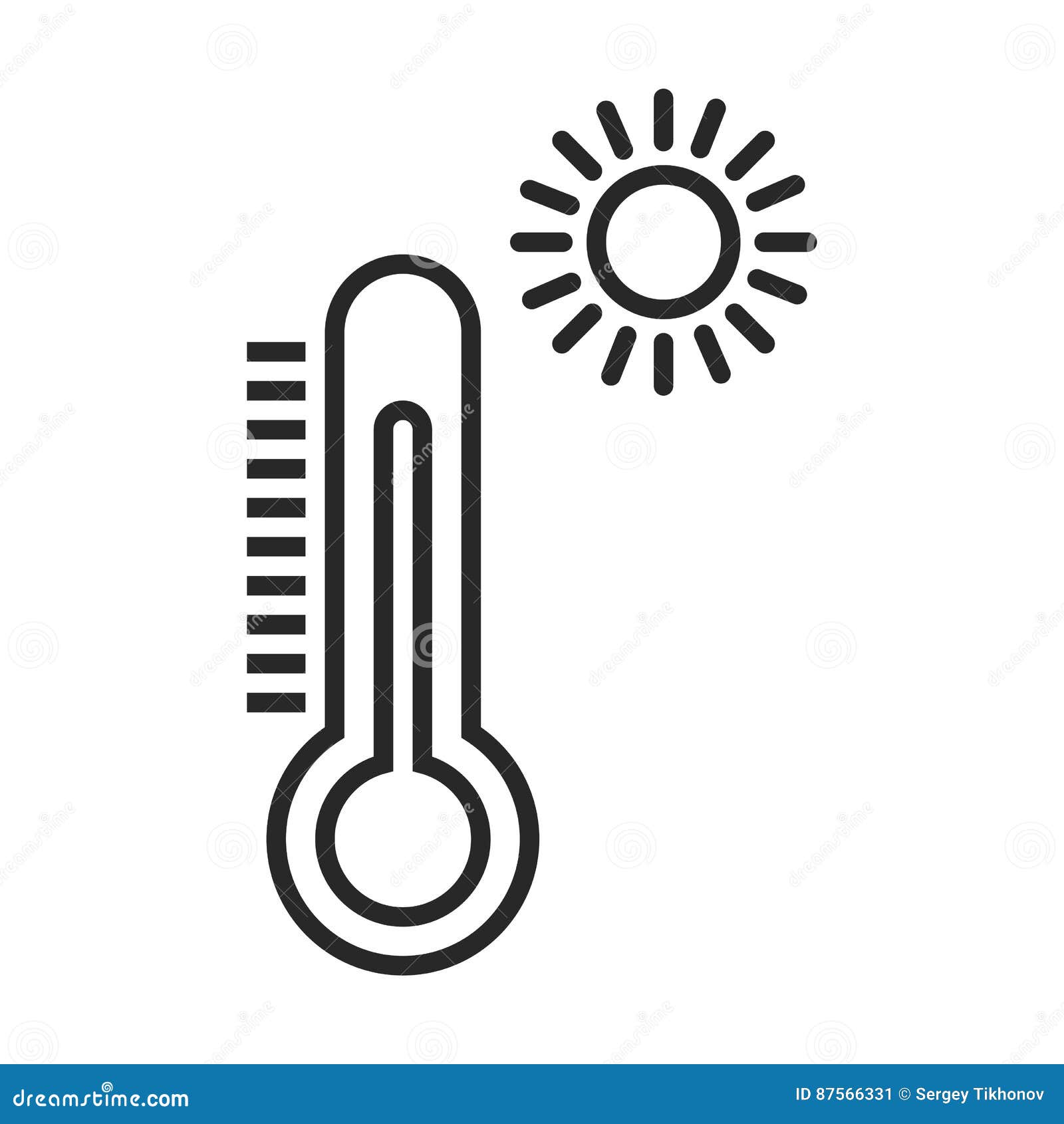 Icona Del Termometro Al Sole Illustrazione di Stock - Illustrazione di ...
