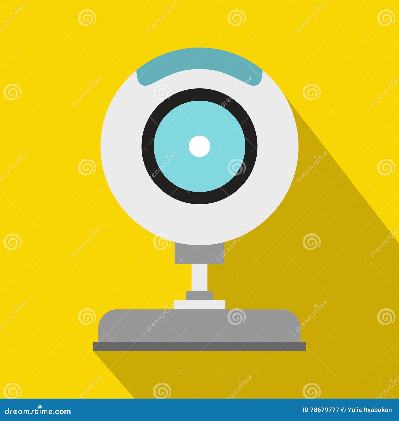 Icona Del Webcam Nello Stile Piano Illustrazione Vettoriale ...