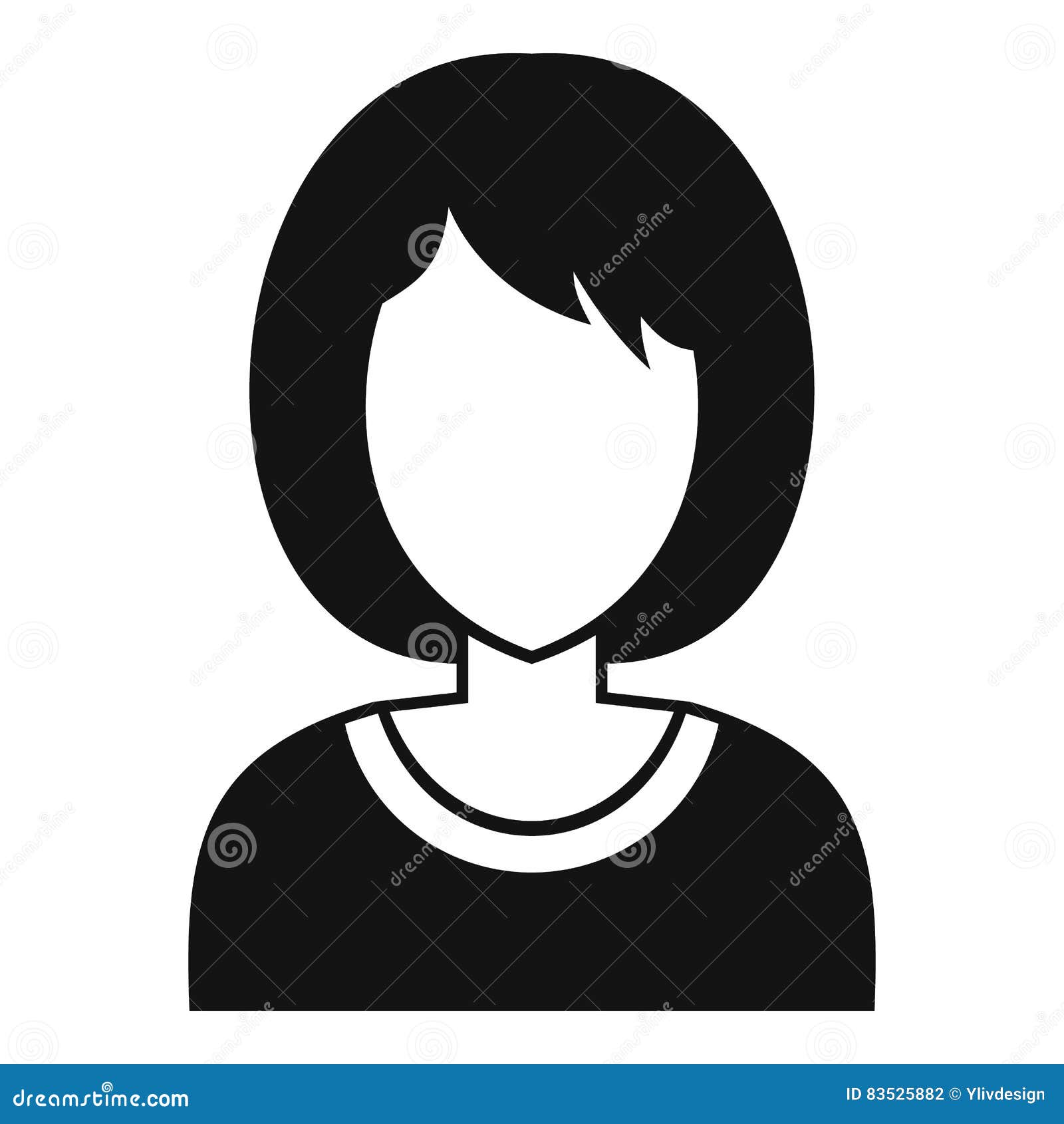 Icona Dell'avatar Della Giovane Donna, Stile Semplice Illustrazione ...