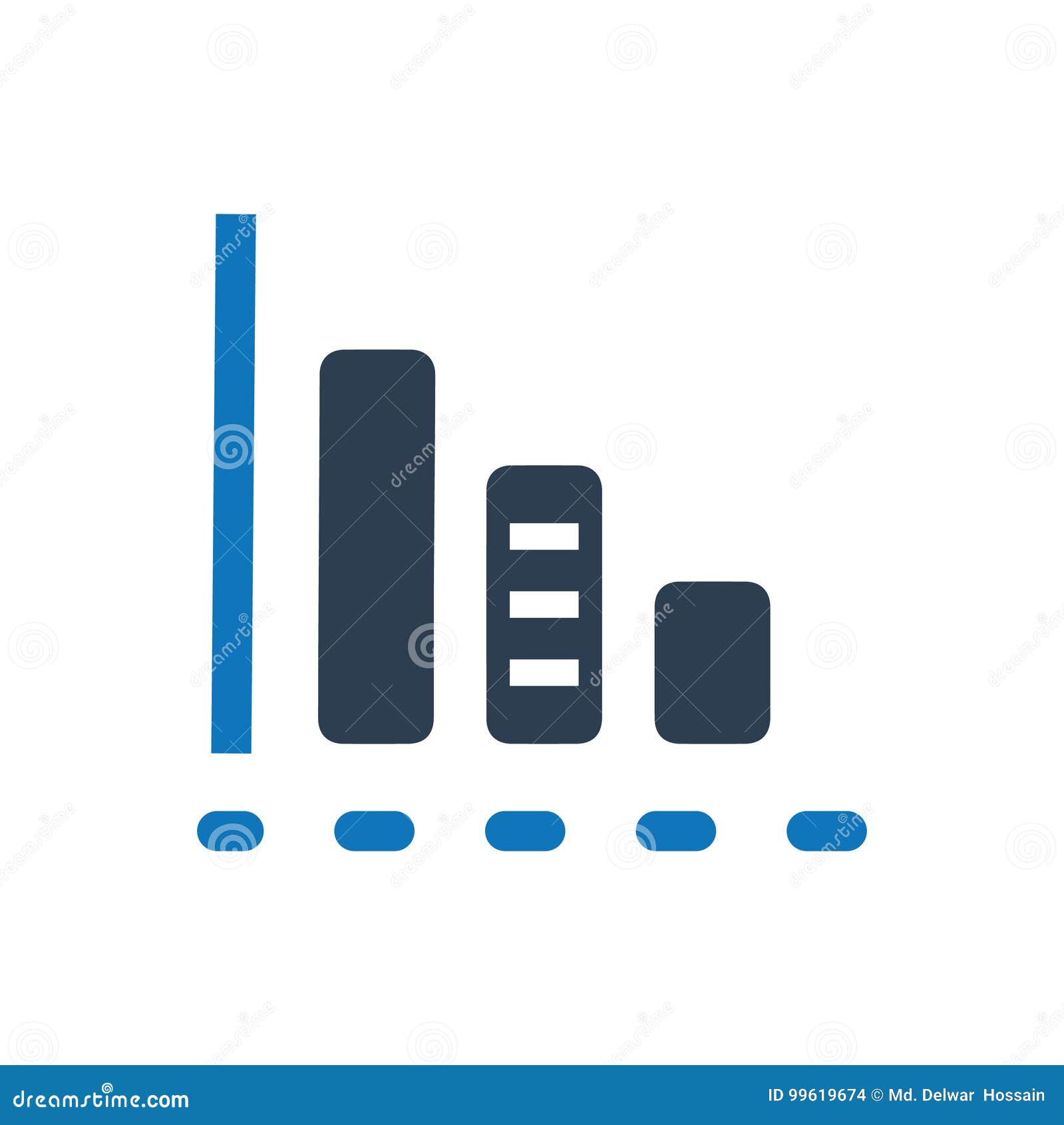 Icona dell'istogramma illustrazione vettoriale. Illustrazione di ...