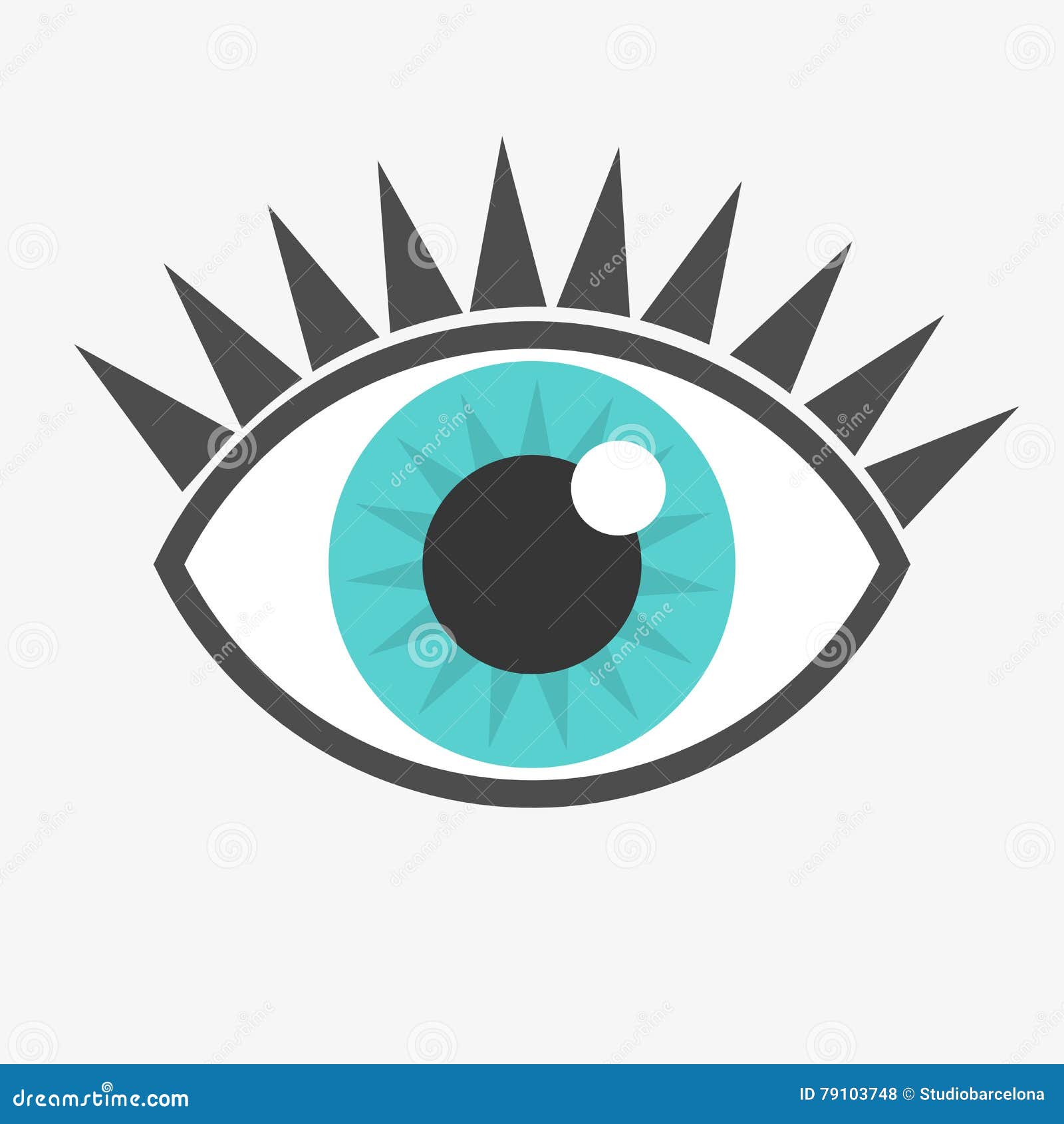 Icona dell'occhio azzurro illustrazione vettoriale. Illustrazione di ...