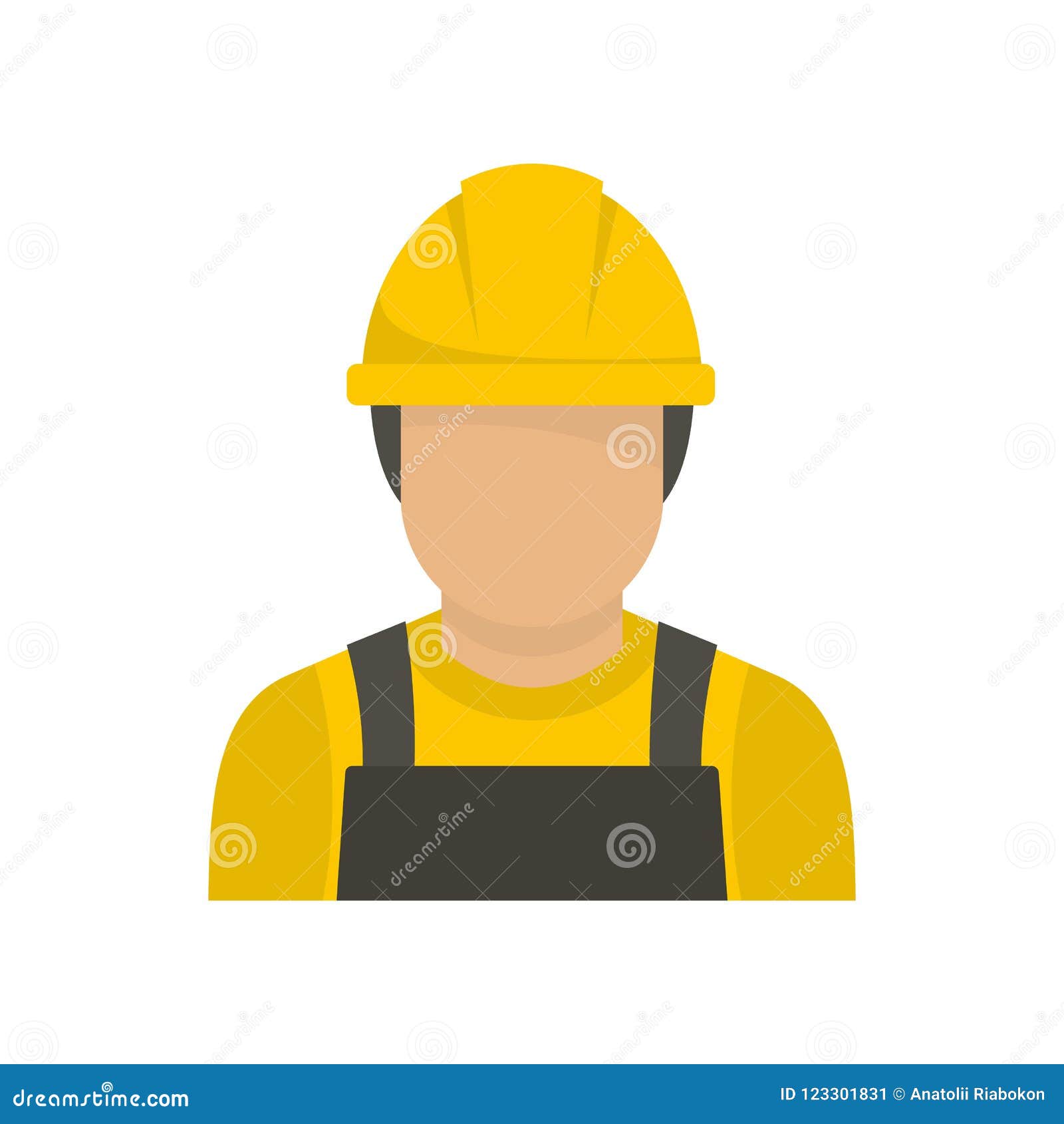 Icona Dell'operaio, Stile Piano Illustrazione di Stock - Illustrazione ...