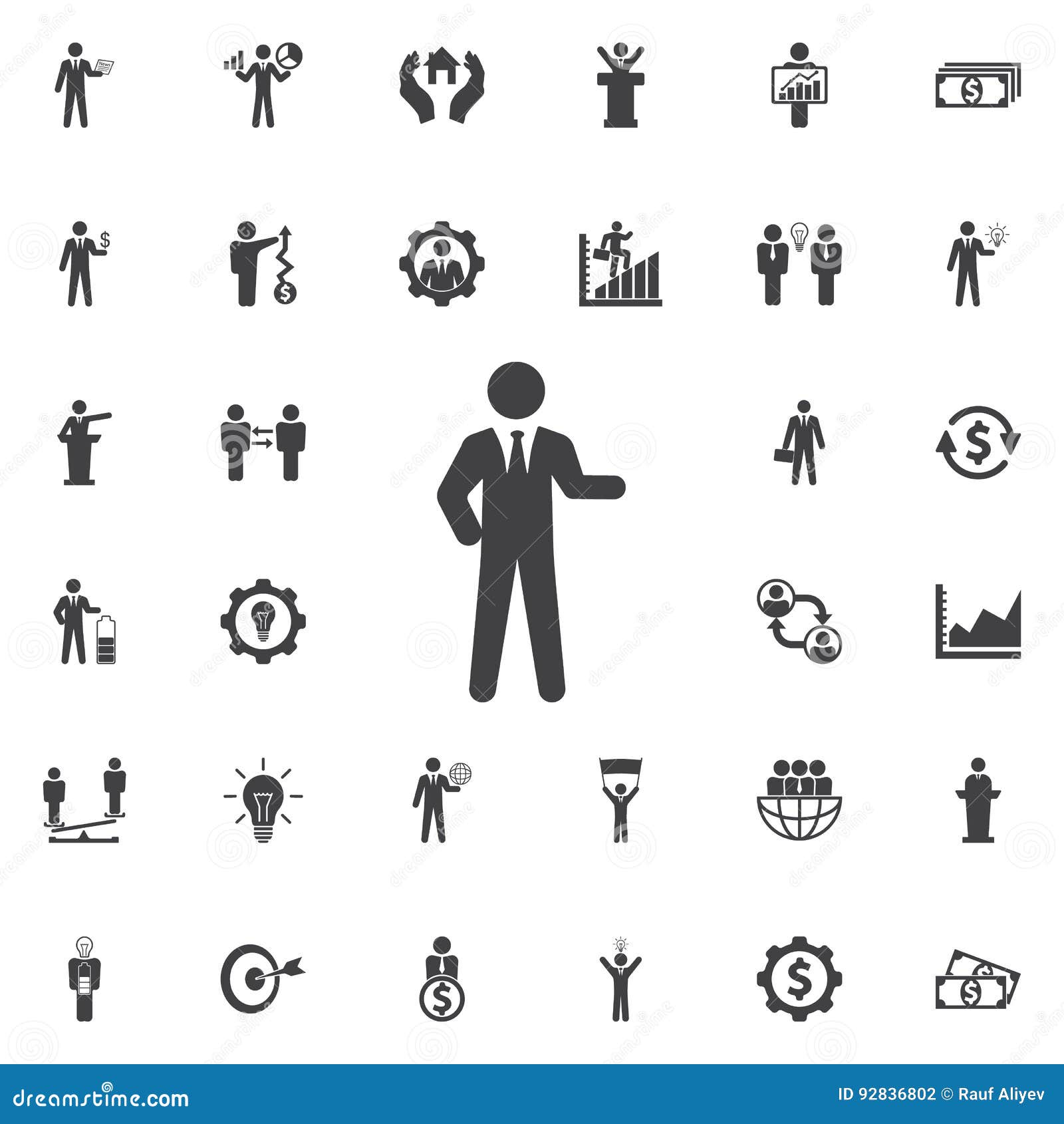 Icona Dell'uomo D'affari Su Bianco Illustrazione Vettoriale ...