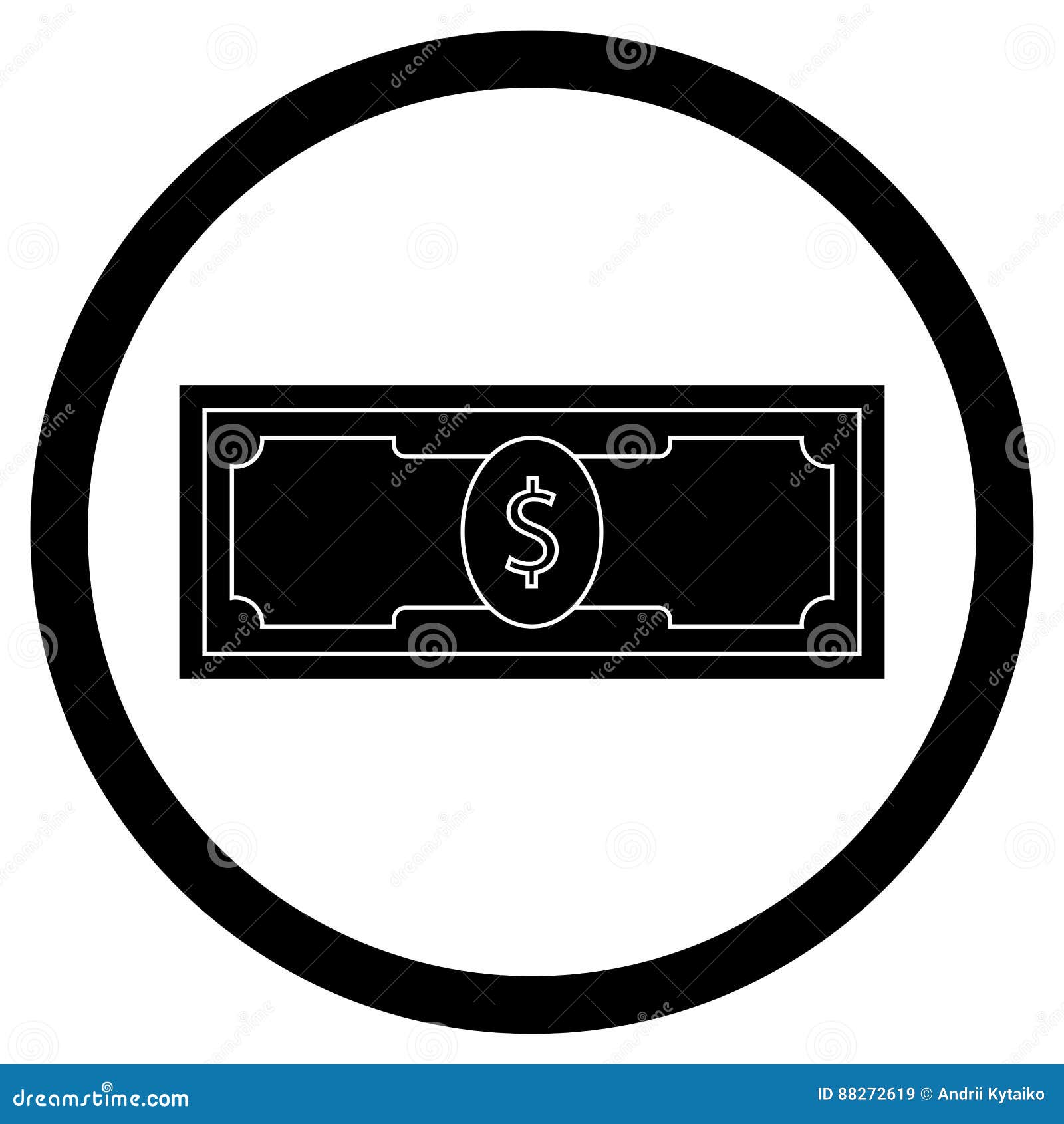 Icona Della Banconota Del Dollaro Illustrazione Vettoriale ...