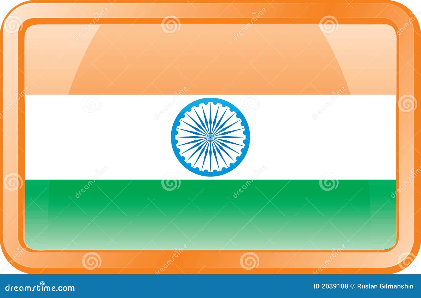 Icona Della Bandierina Dell'India Illustrazione Vettoriale ...