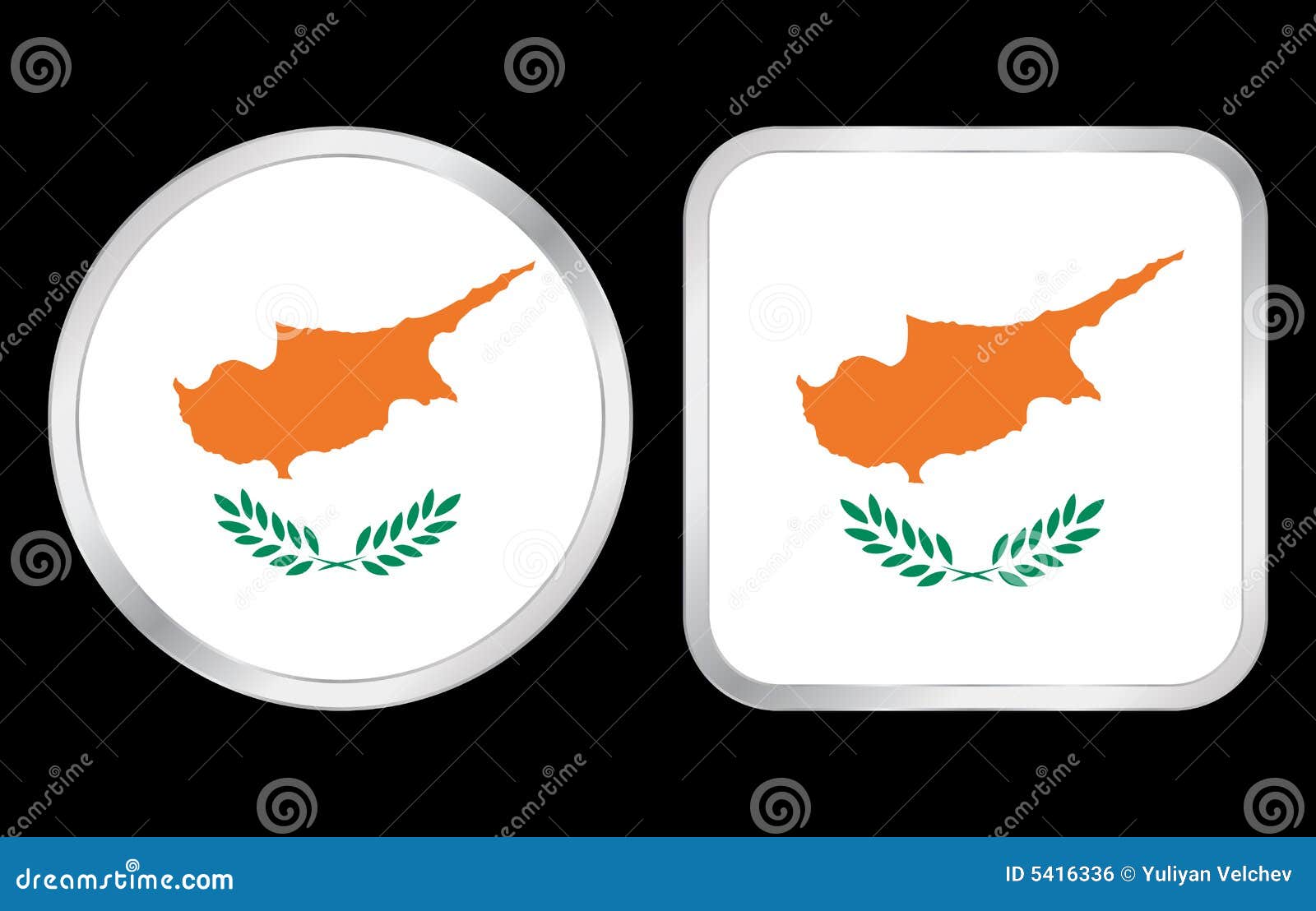 Icona Della Bandierina Della Cipro Illustrazione Vettoriale ...