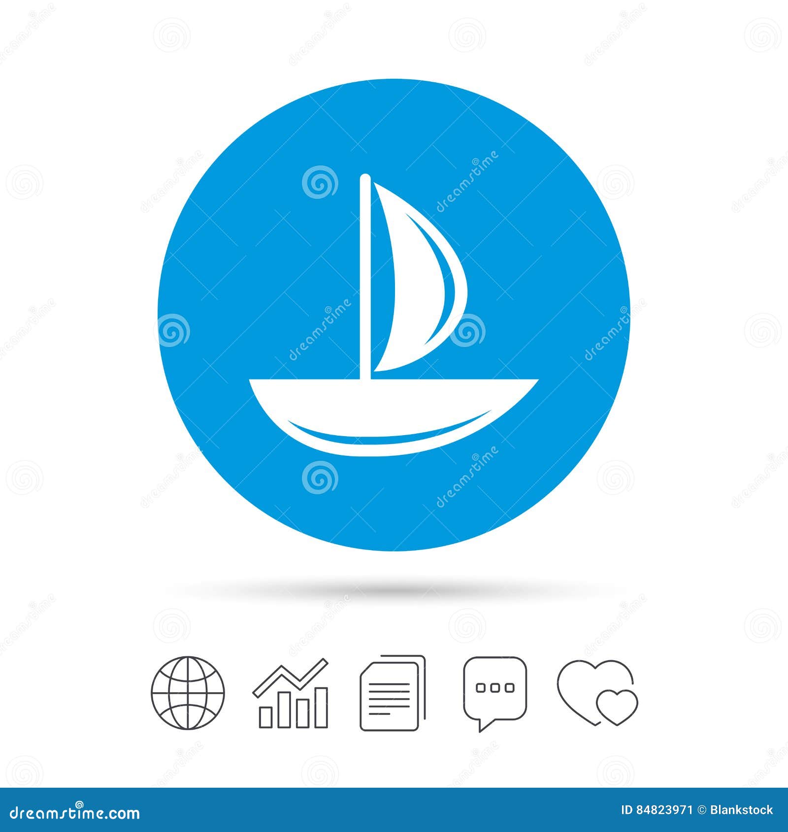 Icona Della Barca a Vela Segno Della Nave Illustrazione Vettoriale ...