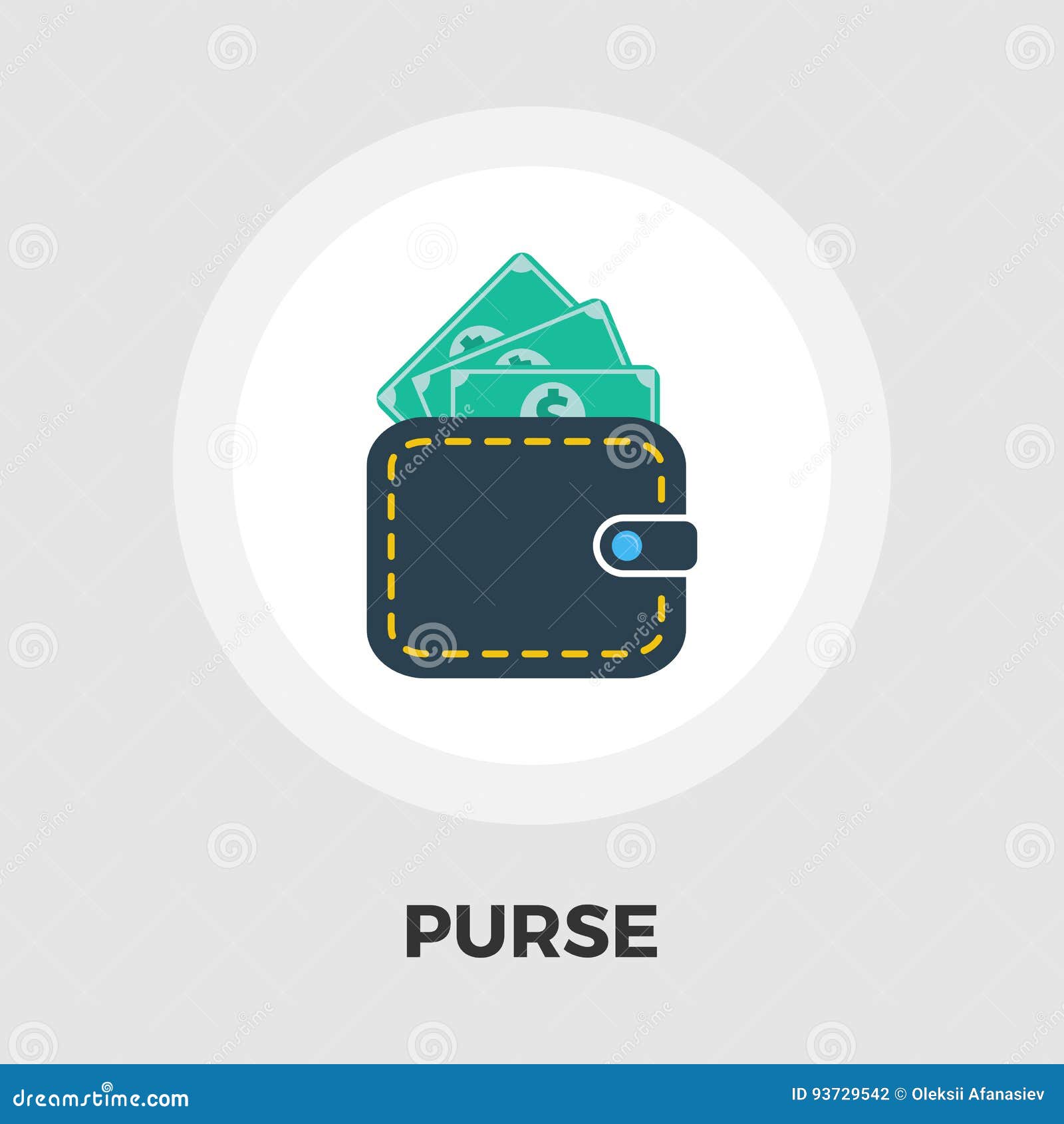 Icona della borsa piana illustrazione vettoriale. Illustrazione di paga ...