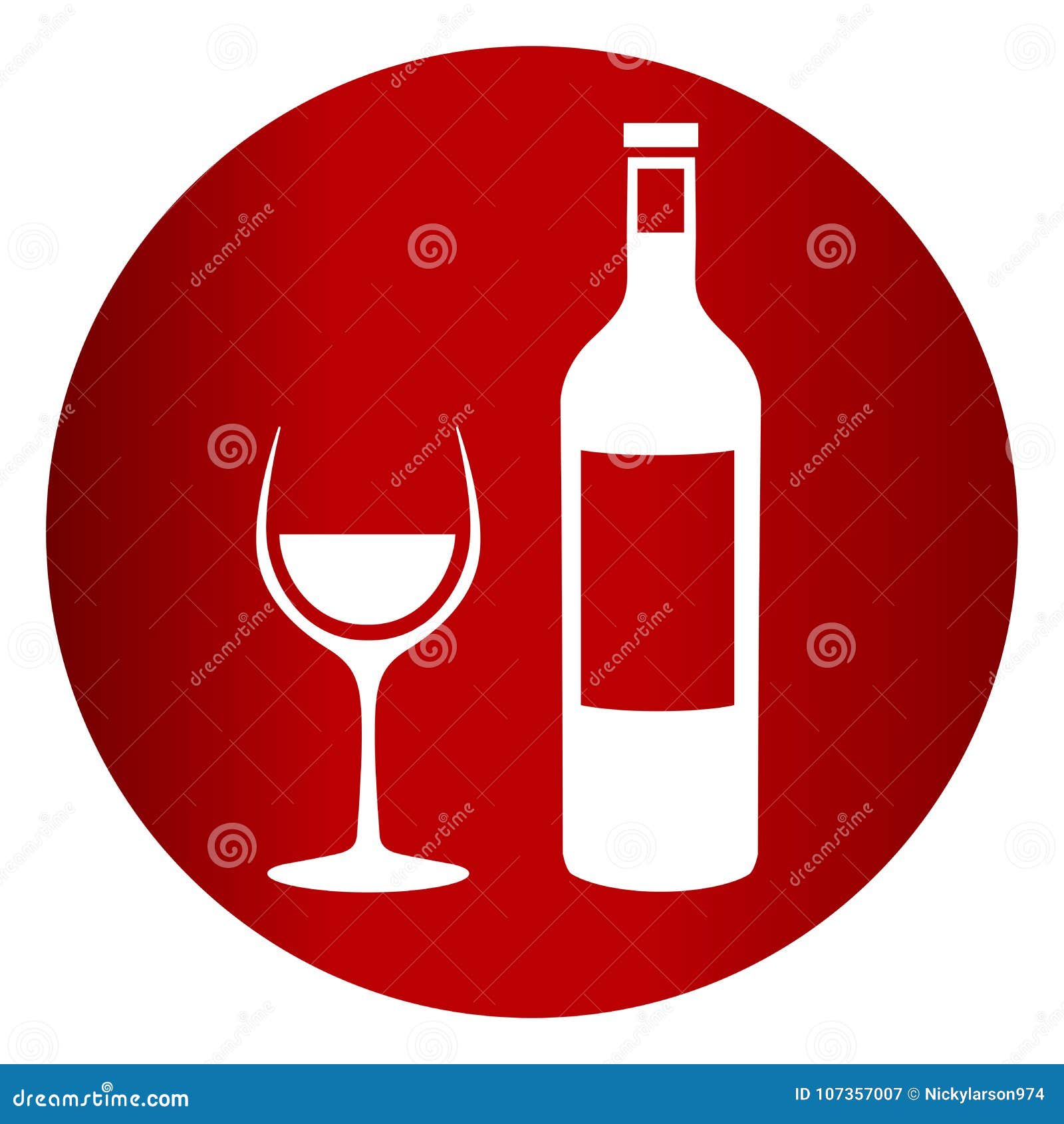 Icona Della Bottiglia E Di Vetro Di Vino Illustrazione Vettoriale ...