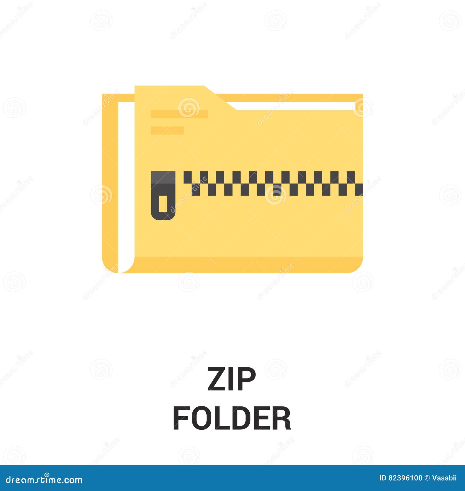 Icona Della Cartella Dello Zip Illustrazione Vettoriale - Illustrazione ...