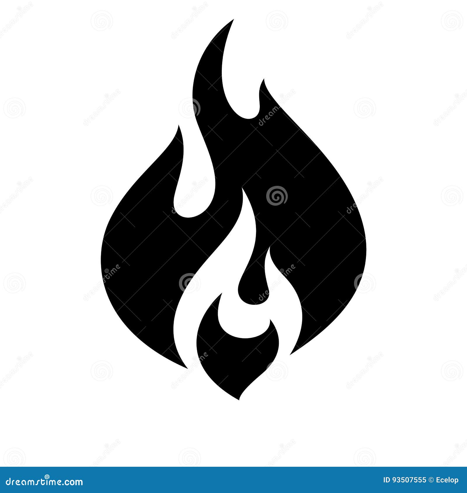 Icona Della Fiamma Del Fuoco Illustrazione Vettoriale - Illustrazione ...