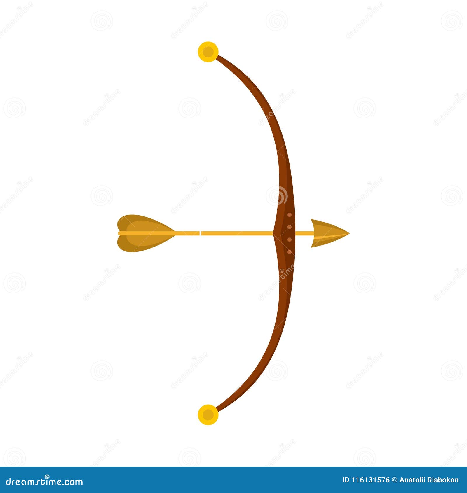 Icona Della Freccia E Dell'arco, Stile Piano Illustrazione Vettoriale ...