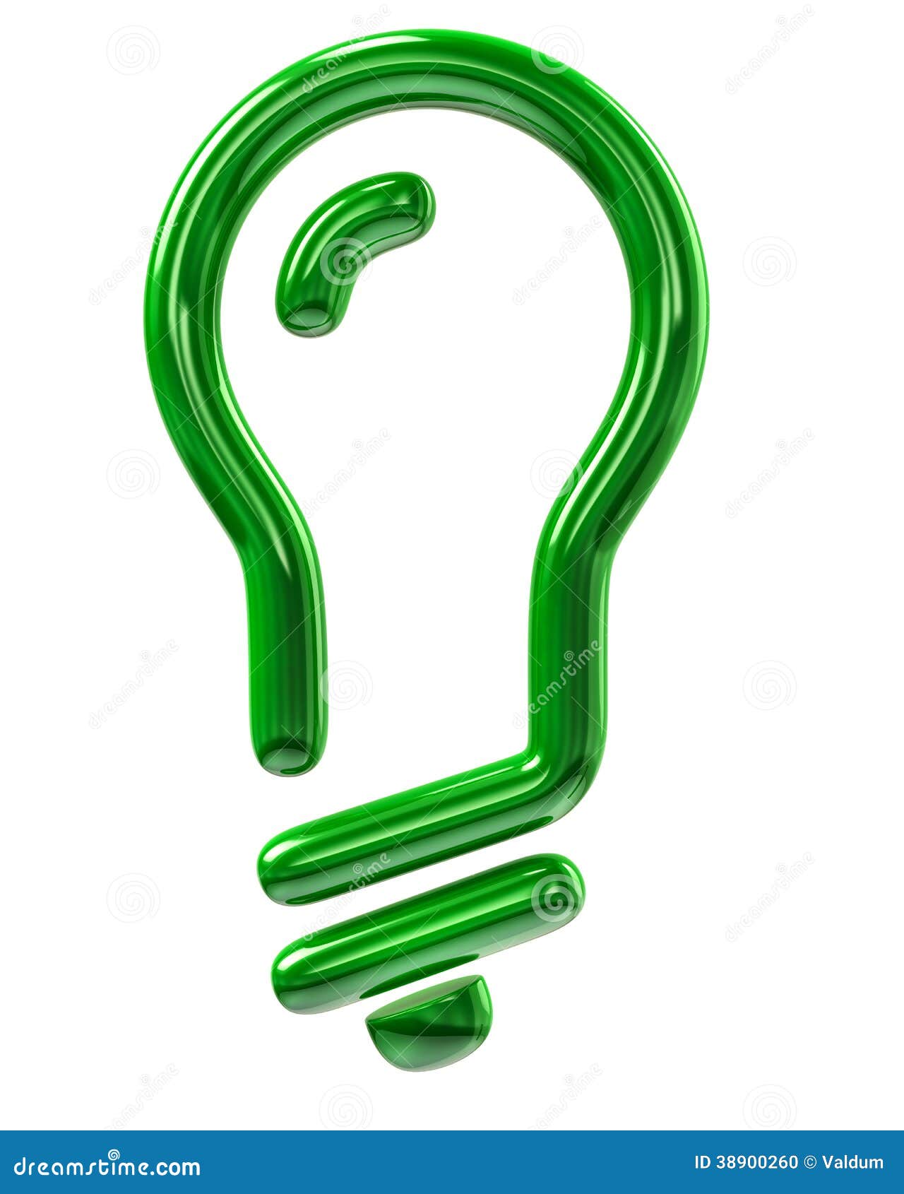 Icona Della Lampadina Della Luce Verde Illustrazione di Stock ...