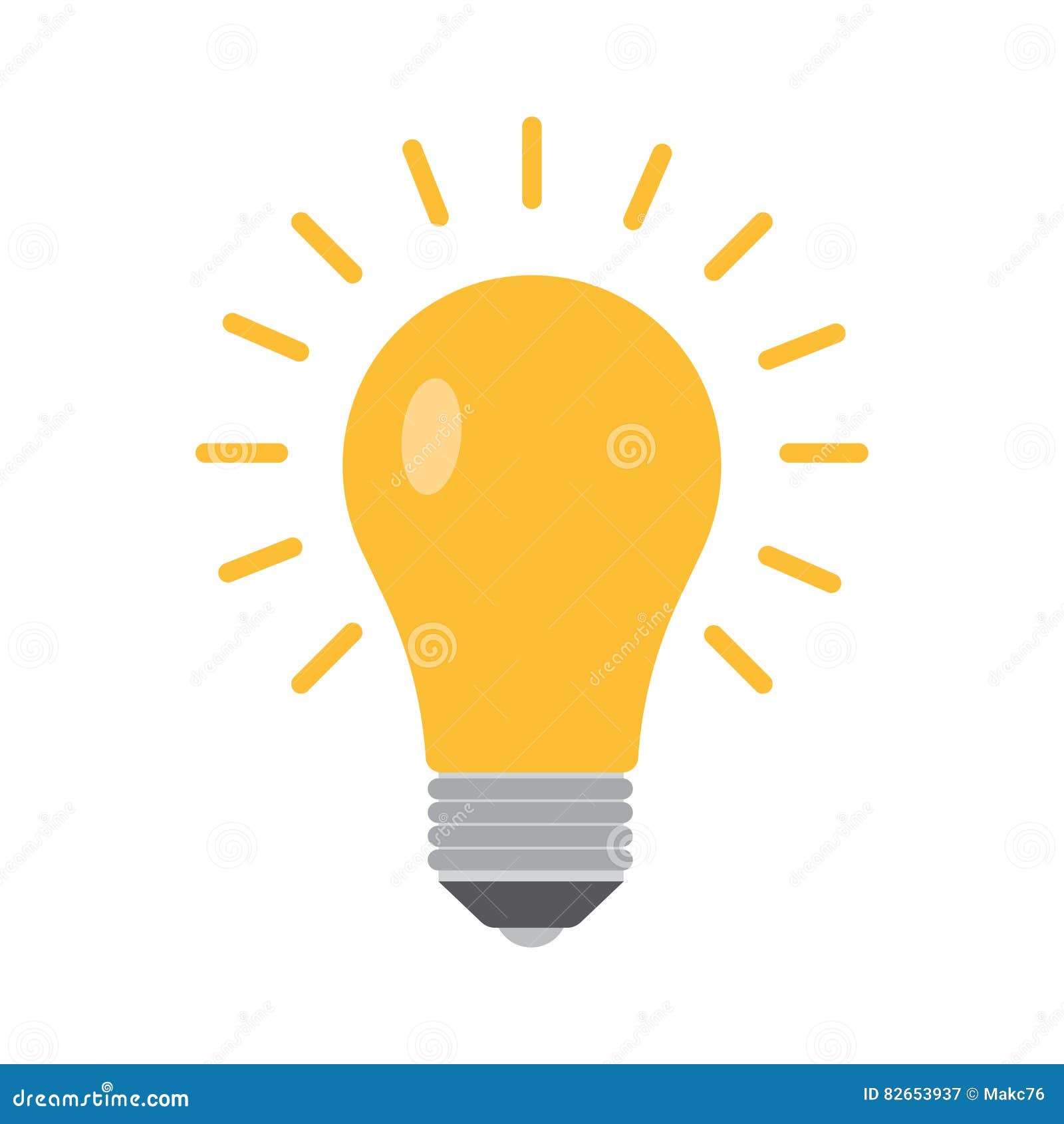 Icona Della Lampadina in Uno Stile Piano Illustrazione Vettoriale ...