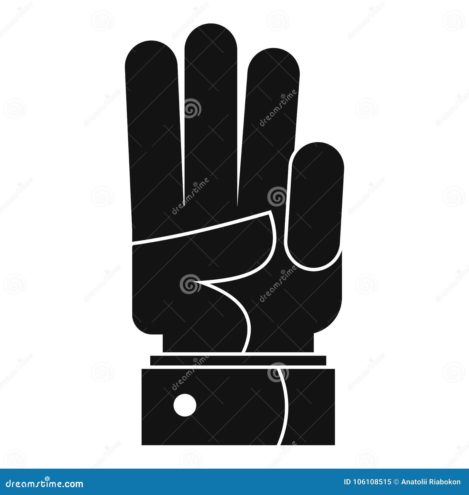 Icona Della Mano Tre, Stile Nero Semplice Illustrazione Vettoriale ...