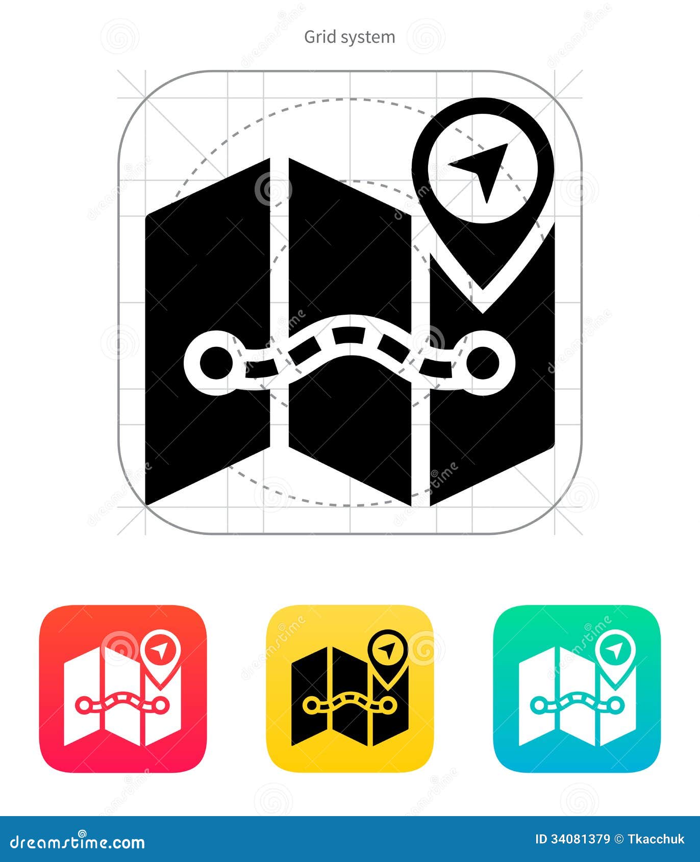 Icona della mappa. illustrazione vettoriale. Illustrazione di icona ...