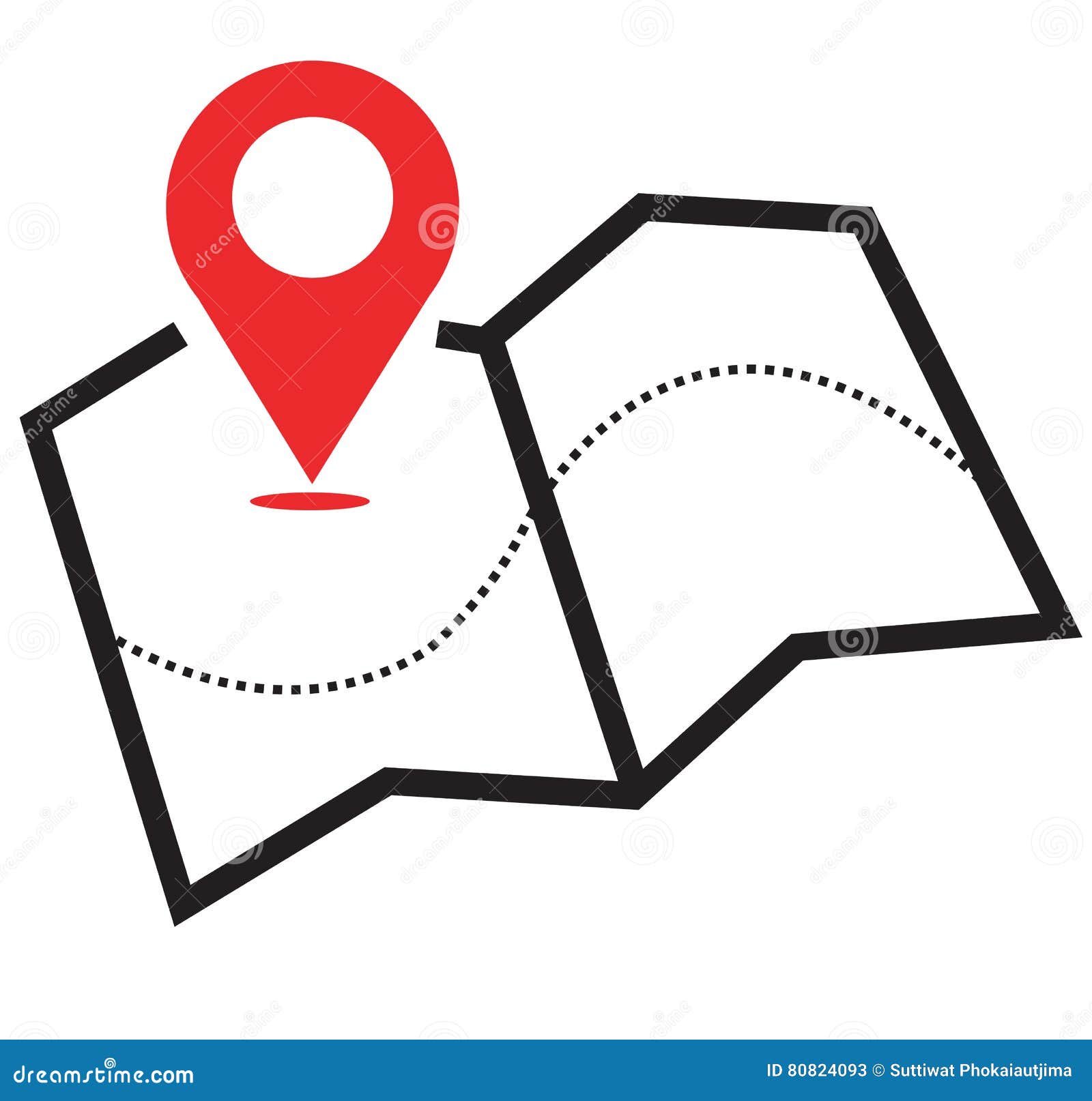 Icona della mappa illustrazione vettoriale. Illustrazione di itinerario ...